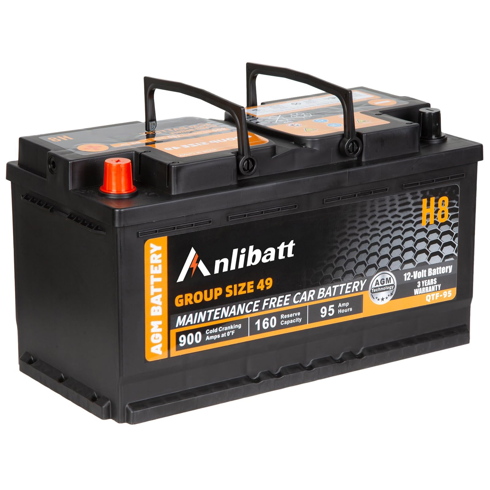 Anlibatt BCI Group 49 Battery, AGM 12 Volt Rechargeable Automotive ...