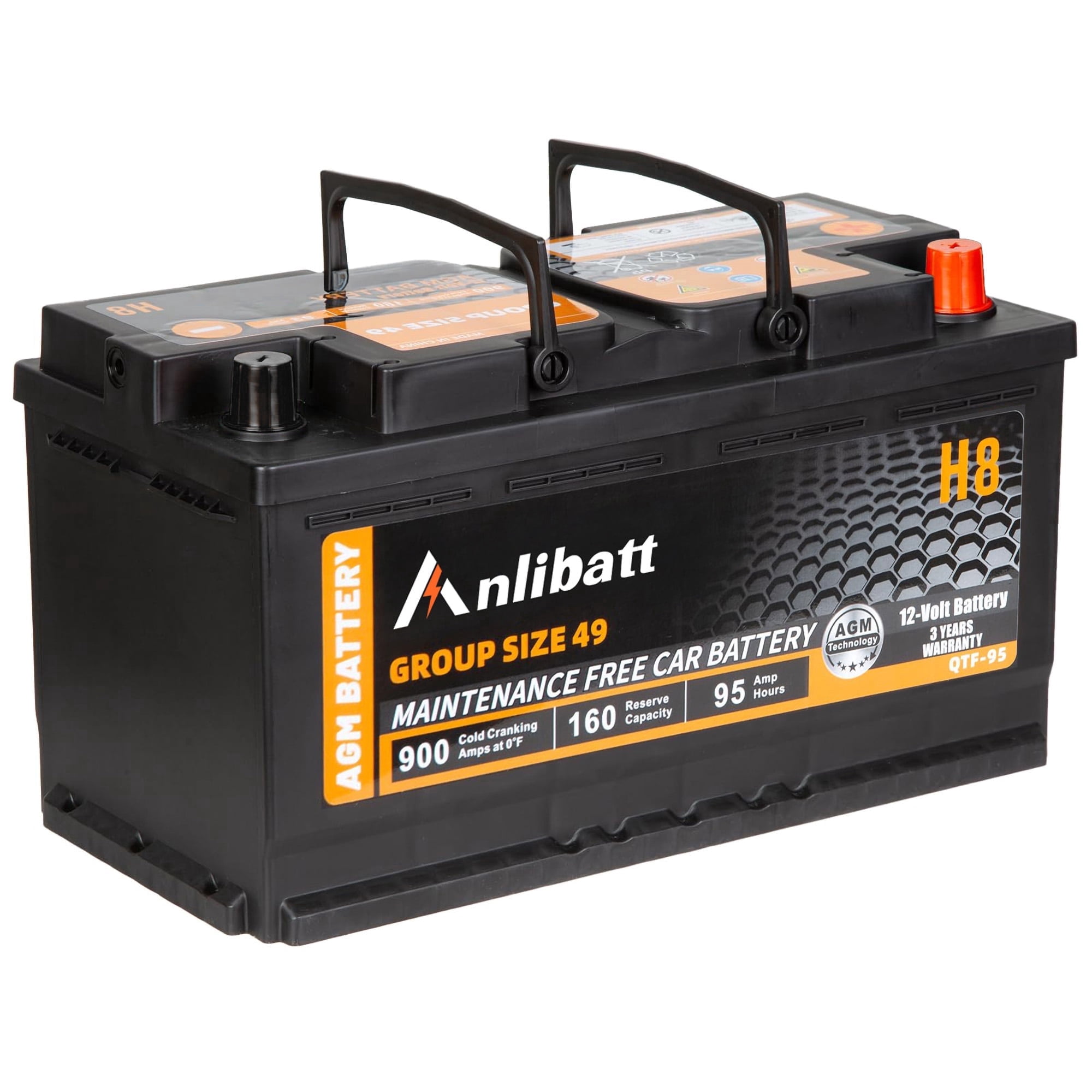 Anlibatt BCI Group 49 Battery, AGM 12 Volt Rechargeable Automotive ...