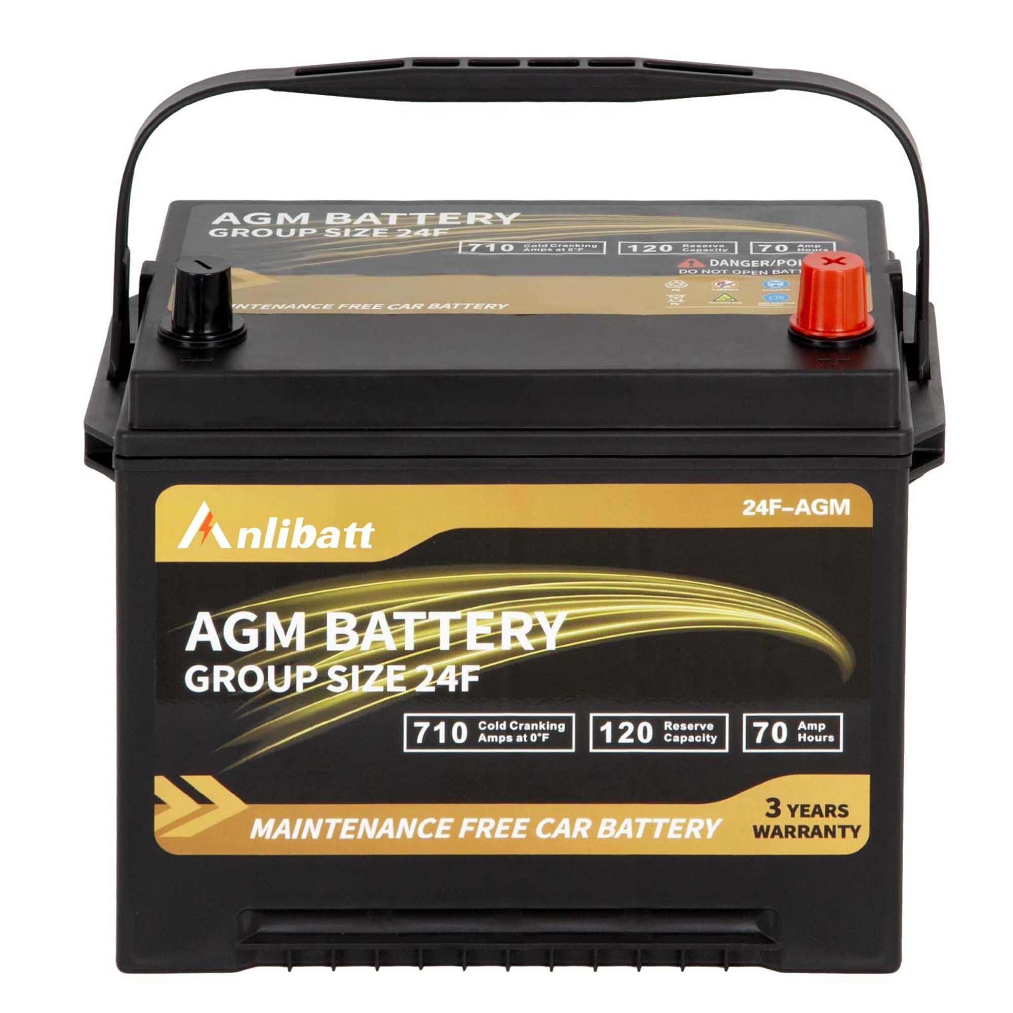 Anlibatt Car AGM Battery Group Size 24F Start Stop Battery 12V 70Ah ...