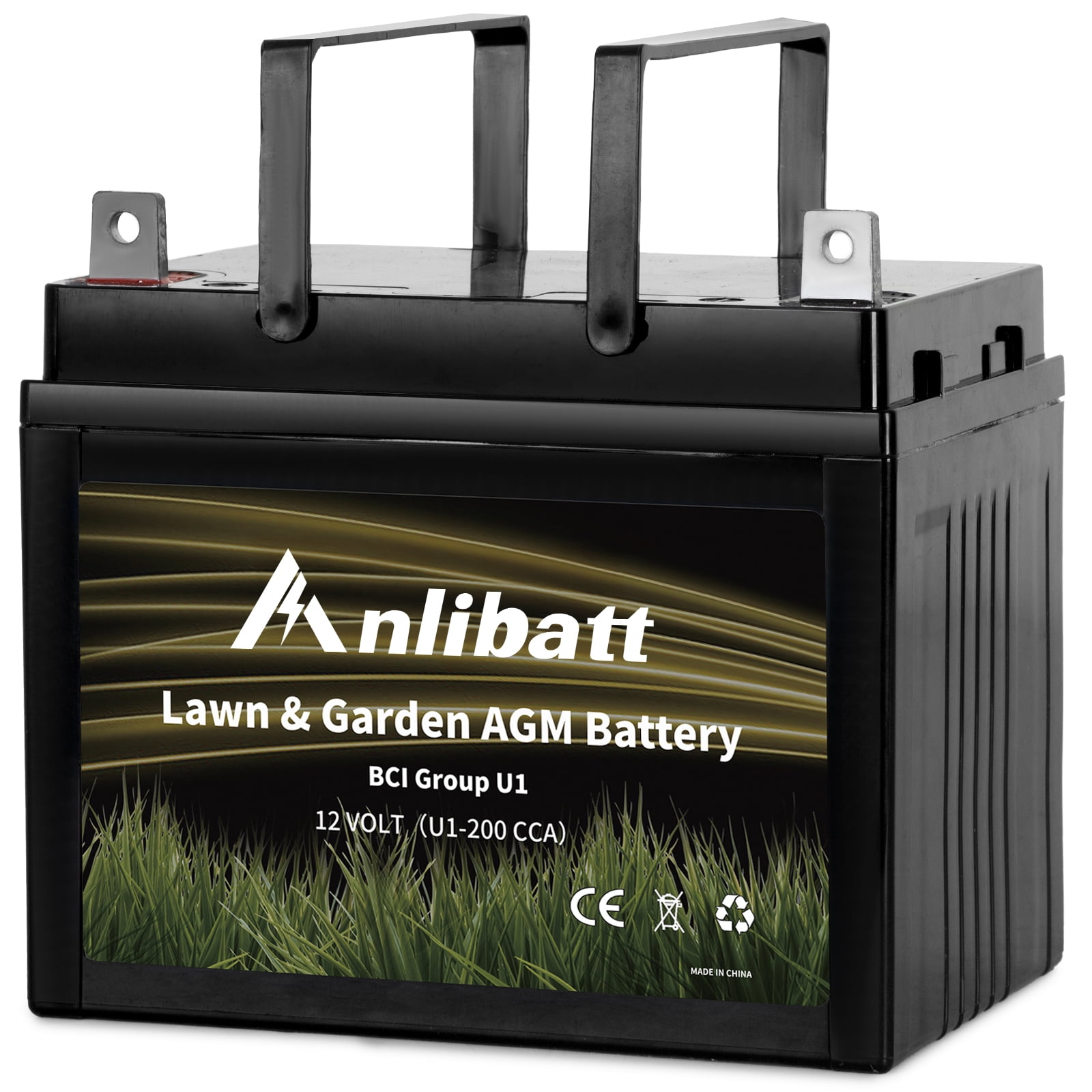 Anlibatt Lawn and Garden AGM Battery, Group Size U1 12 Volt, 200 CCA 24 ...