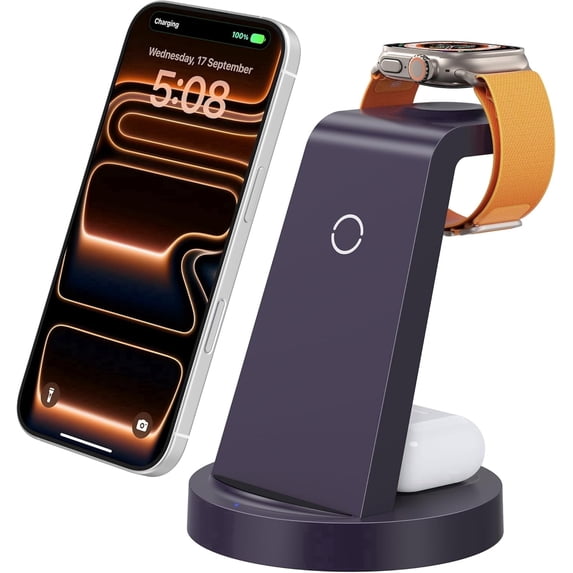 Anlmz 3 in 1 Charging Station for iPhone - Wireless Charger for Apple ...