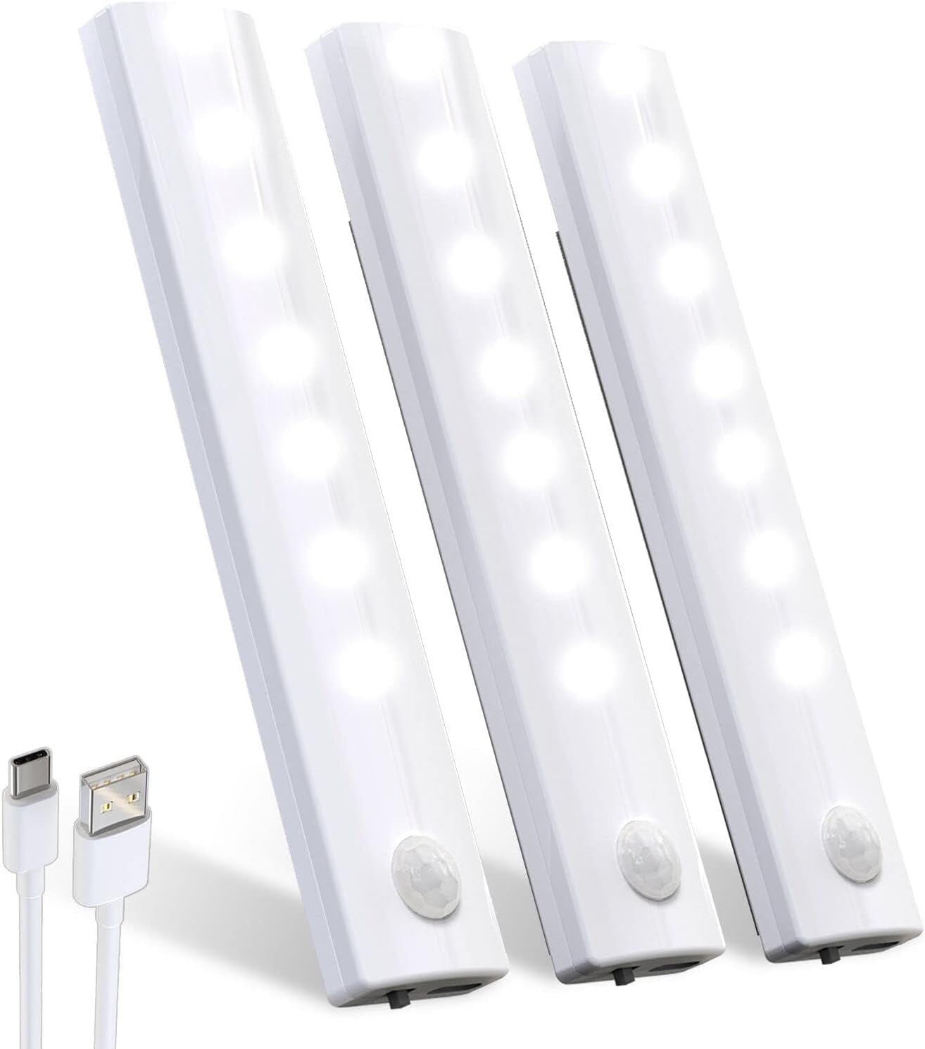 Anmeery Under Cabinet Lights,LED Rechargeable Battery Operated Motion ...