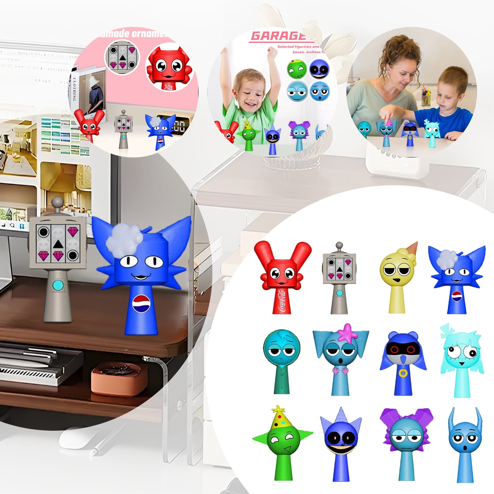 Anmirz 12pcs Sprunki Figures, 4in Sprunki Statue, Sprunki Action Figure ...