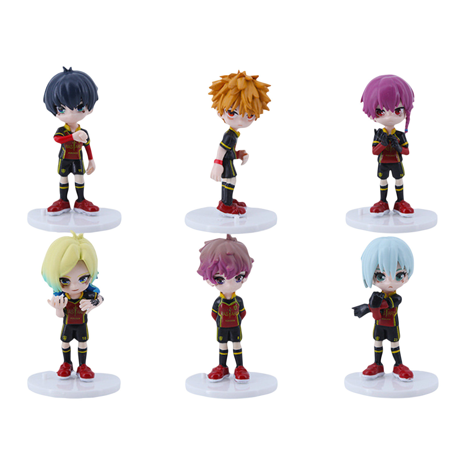 Anmirz 6pcs Blue Lock Anime Figure, 4in Blue Lock Action Figure Statues ...