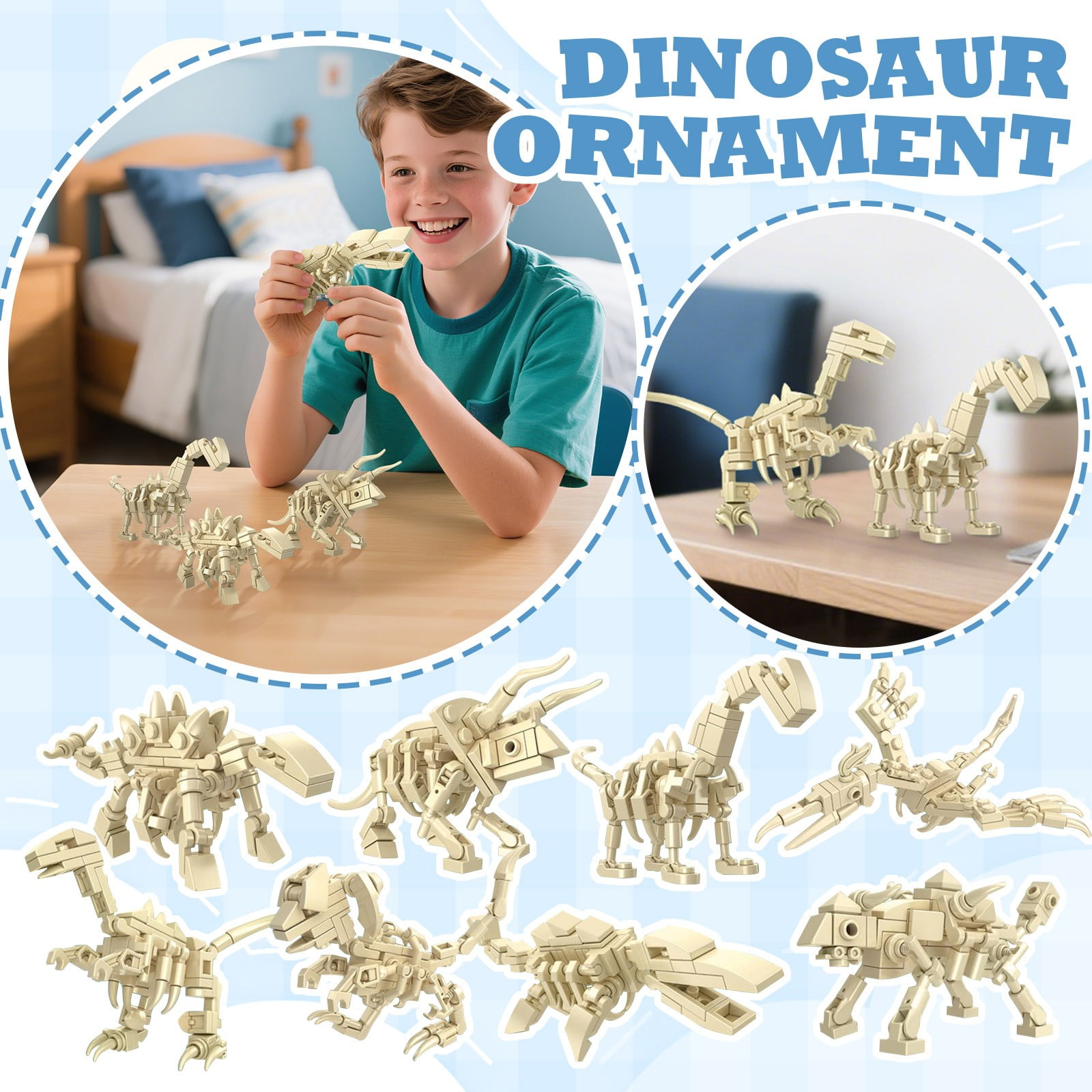 Anmirz Dinosaur Figure, Dinosaur Building Blocks, Dinosaur Toy Building ...