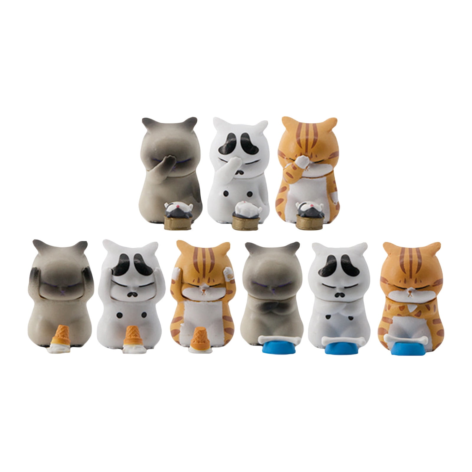 Anmirz Distressed Cats Figures, 2in Realistic Cat Figure Mini Cute Cat ...