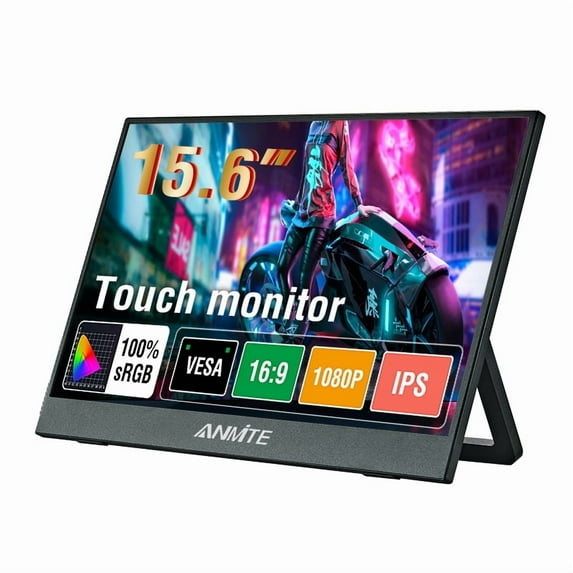 Anmite 15.6 Inch Portable Touch Monitor, 1920 x 1080 Resolution ...