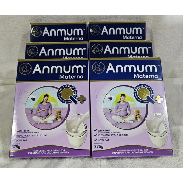 Anmum Materna Powdered Milk Drink for Pregnant and Lactating Women, Plain Flavor, 375 grams x6 ...