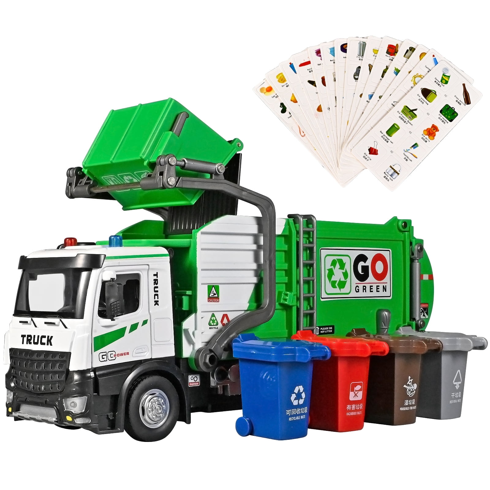 Anmyjuly Simulated Alloy Electric garbage truck toy with Lifting Frame ...