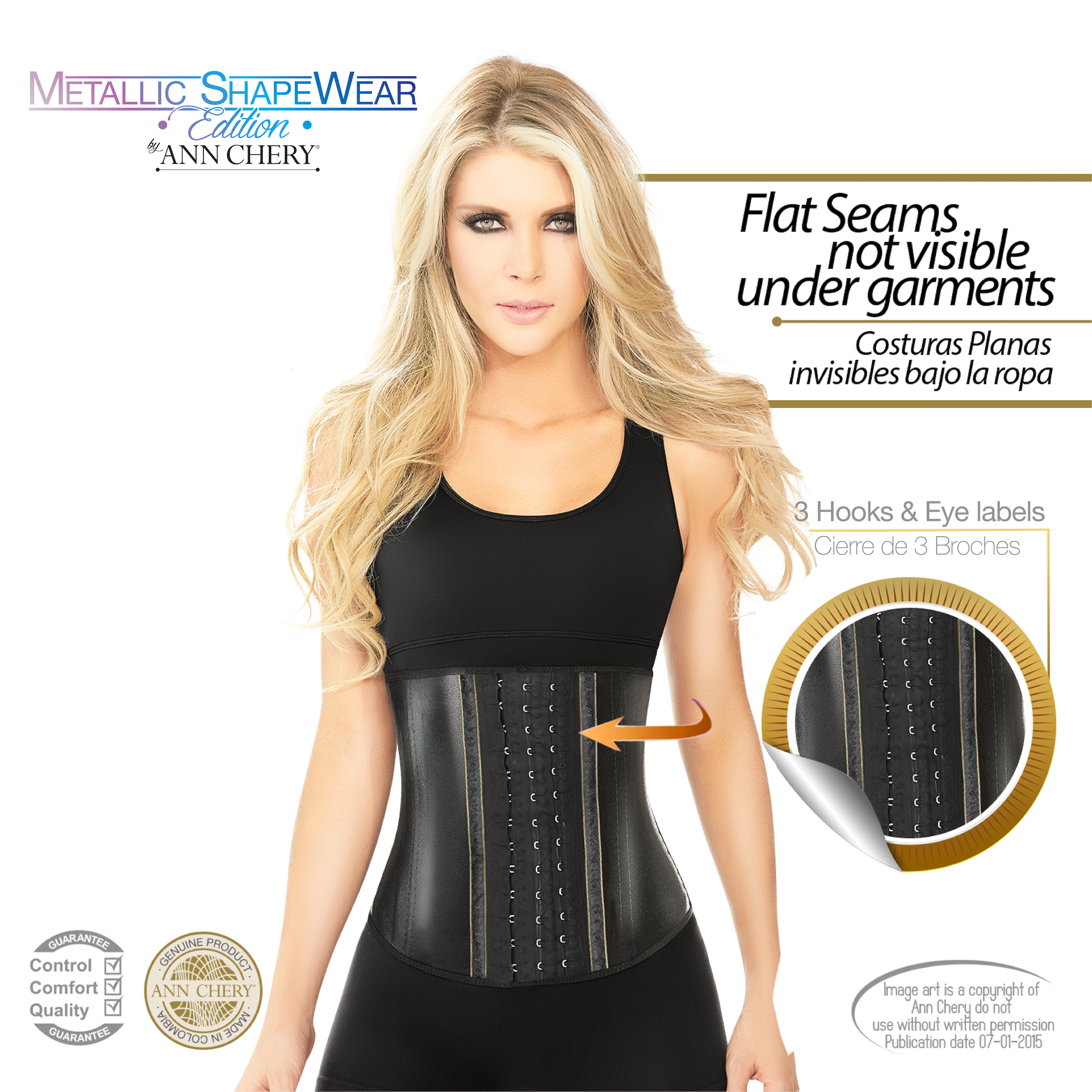 Ann Chery 2045 Metallic Black Latex XX-Large (Waist 35" - 36 ...