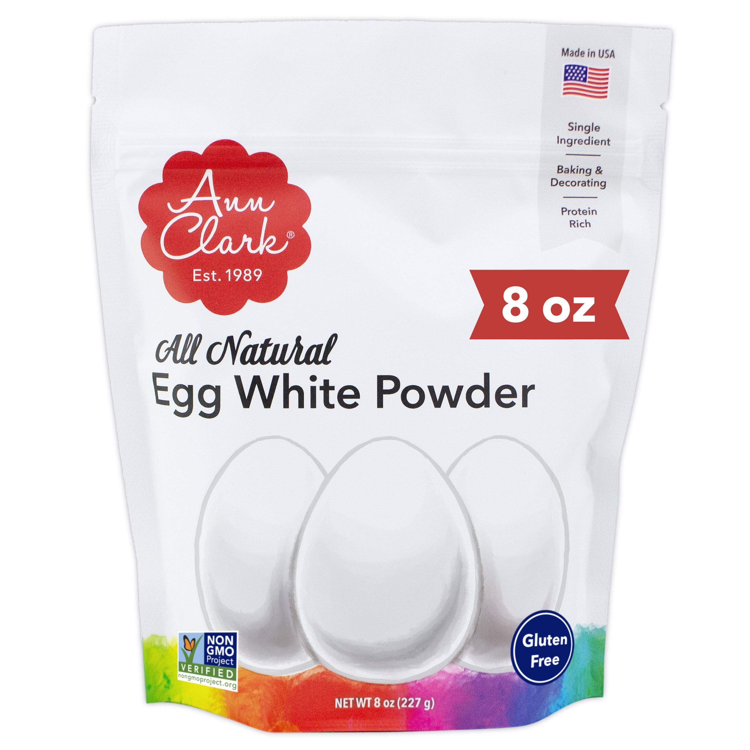 Ann Clark All Natural 100% Egg White Powder Made in USA, 8 oz ...