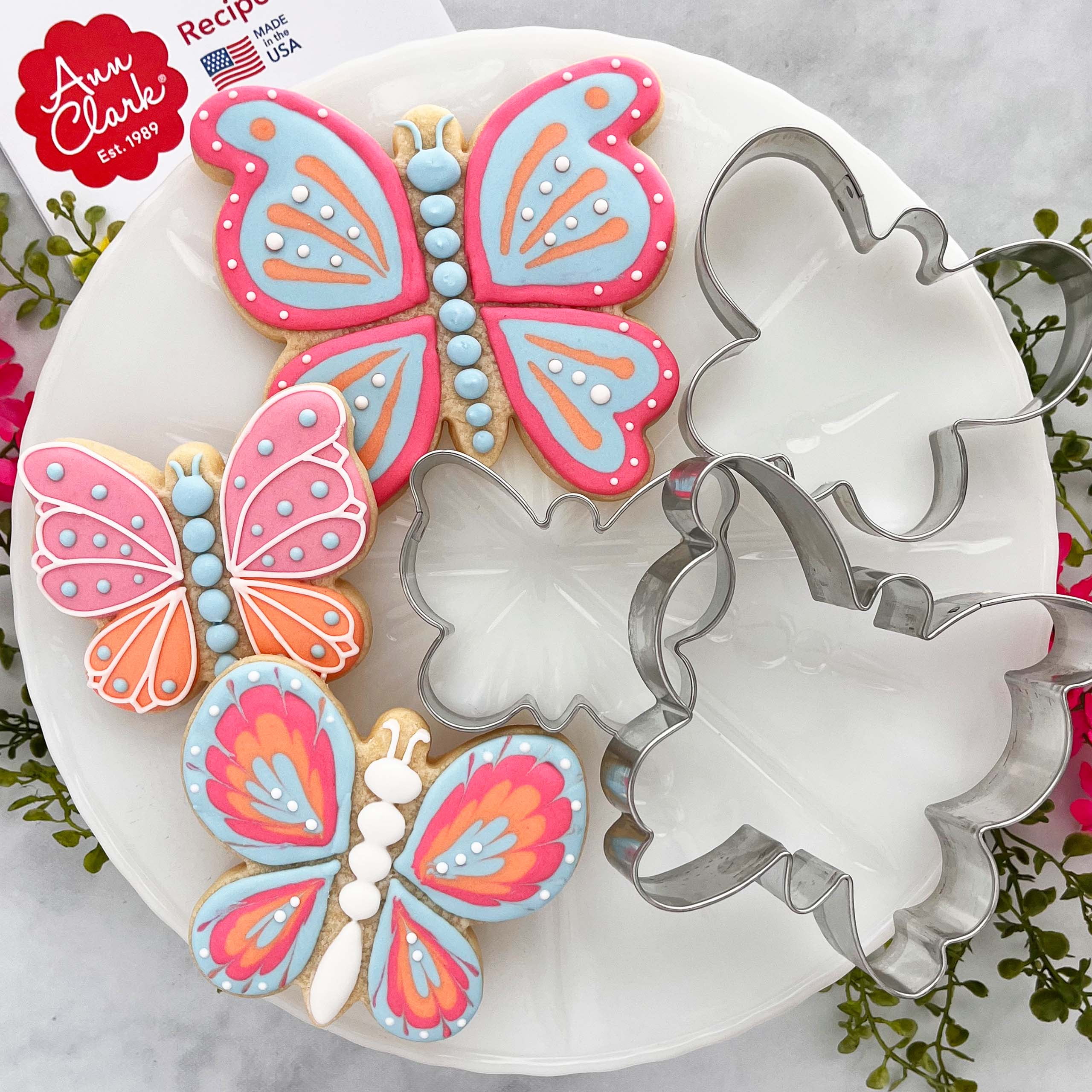 Ann Clark 3-Piece Butterfly Cookie Cutter Set, Family Owned, Made in ...