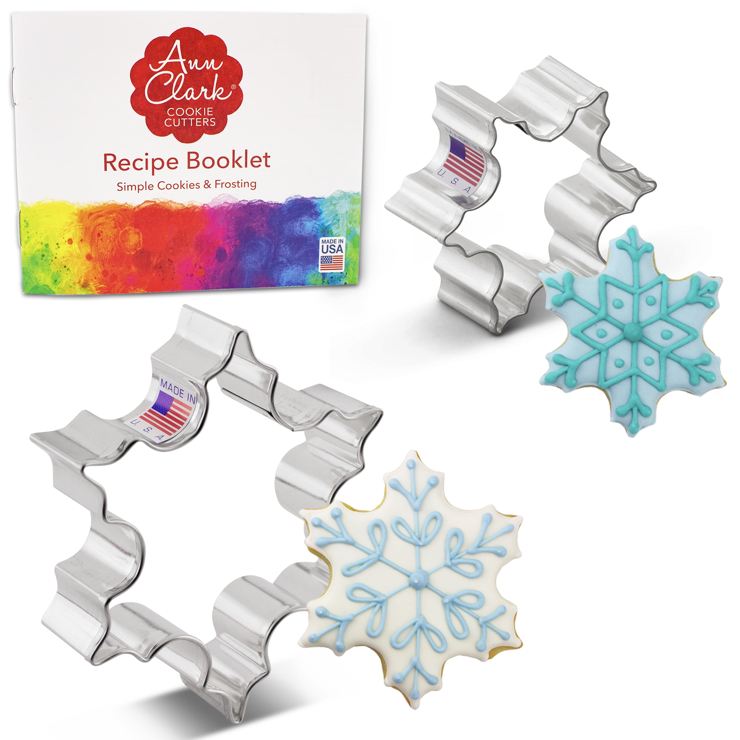 Ann Clark Christmas Snowflake Cookie Cutter Set, 2-Piece, Made in USA ...