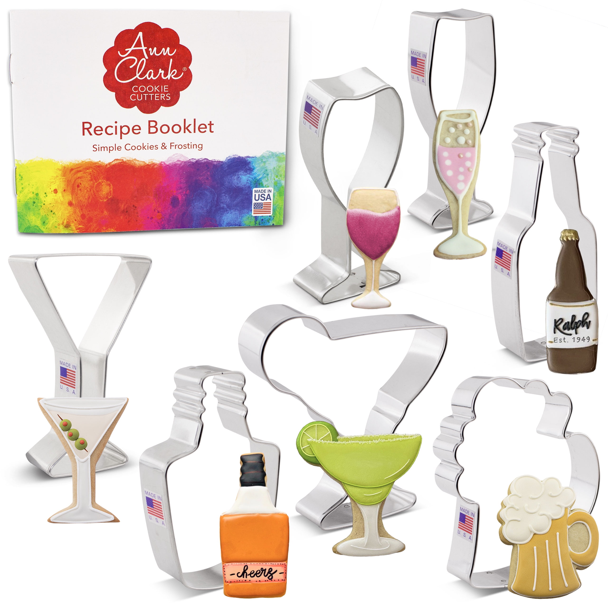 Ann Clark Cocktail Party Cookie Cutter Set, 7-Piece, Made in USA ...