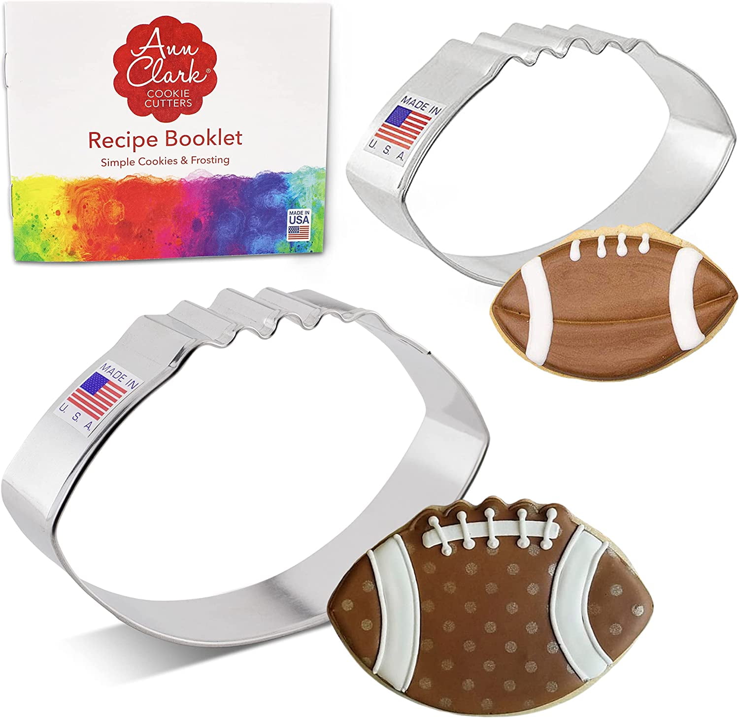 Ann Clark 2-Piece Football Cookie Cutter Set, USA Made, Ideal for ...