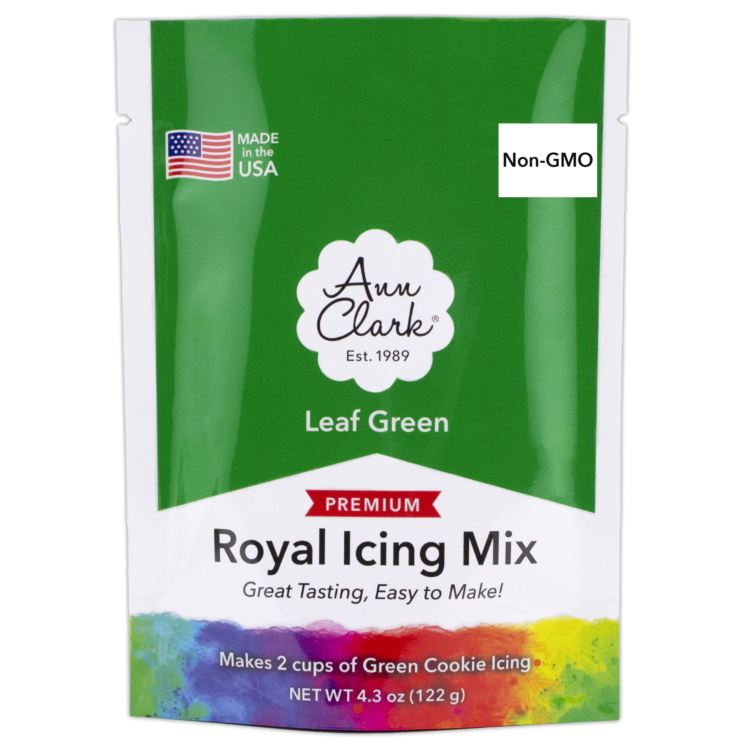 Ann Clark Green Royal Icing Mix, Cookie Icing 4.3-oz. Pouch Makes 2 ...