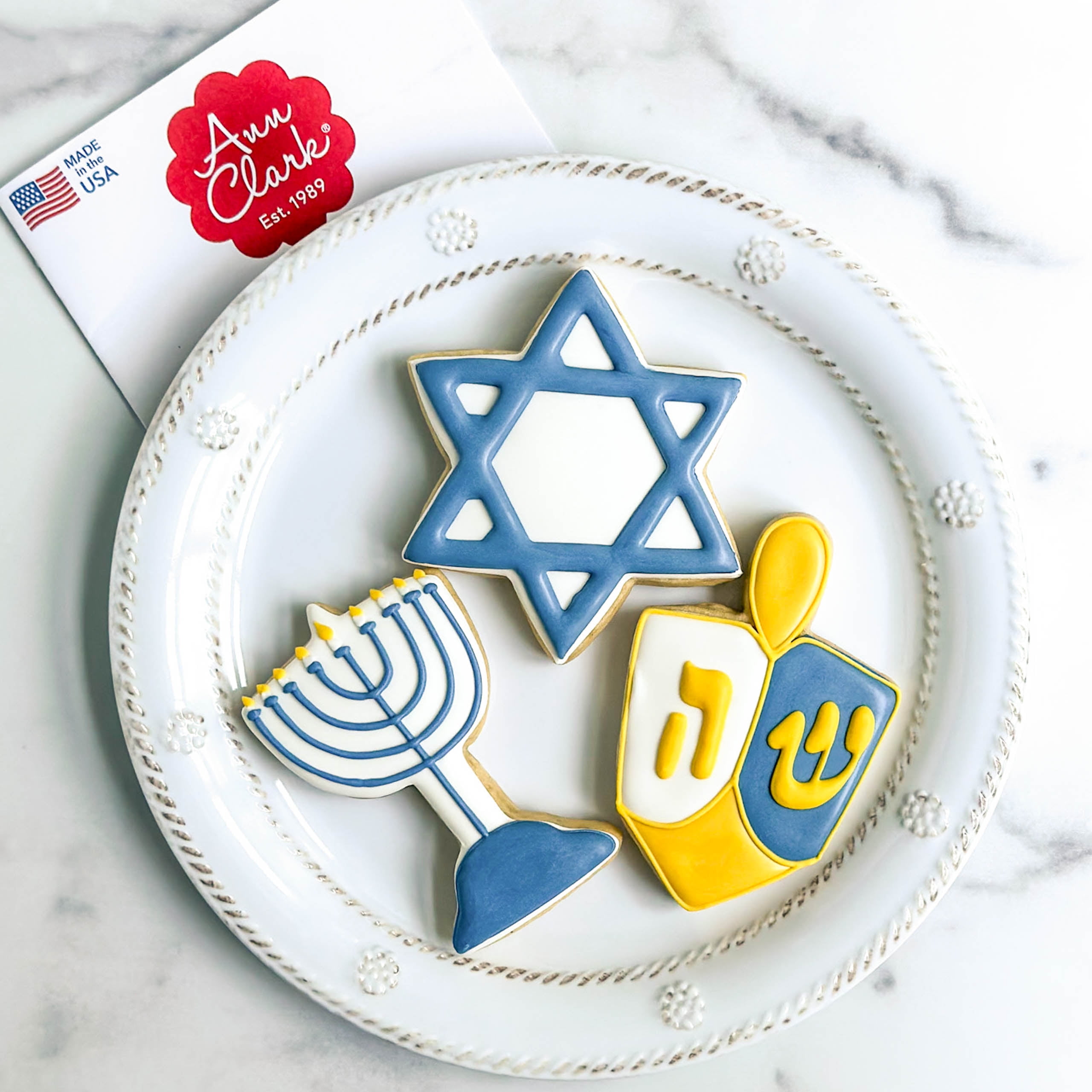 Ann Clark Hanukkah Cookie Cutter Set, Menorah, Dreidel, Star of David ...