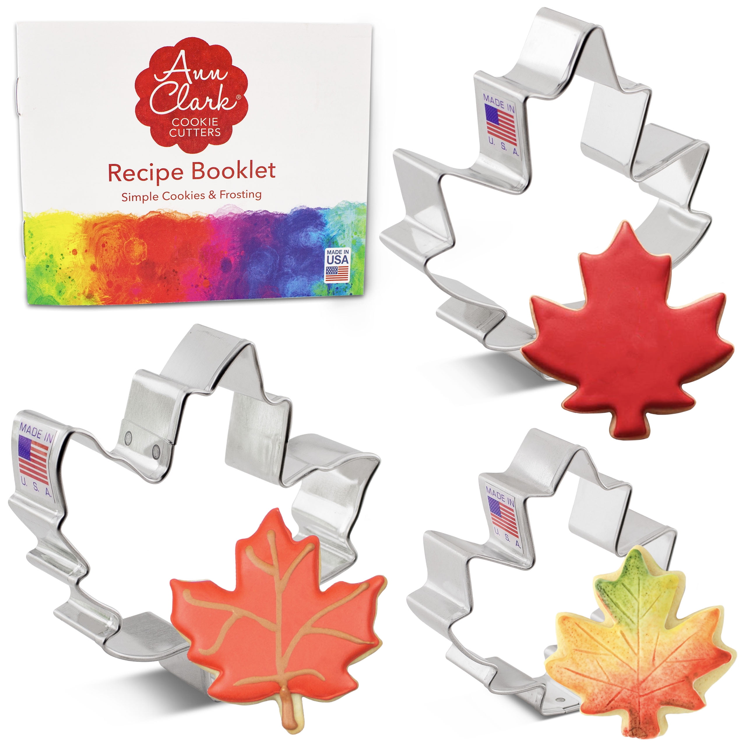 Ann Clark 3-Piece Maple Leaf Cookie Cutter Set, Made in USA, Perfect ...