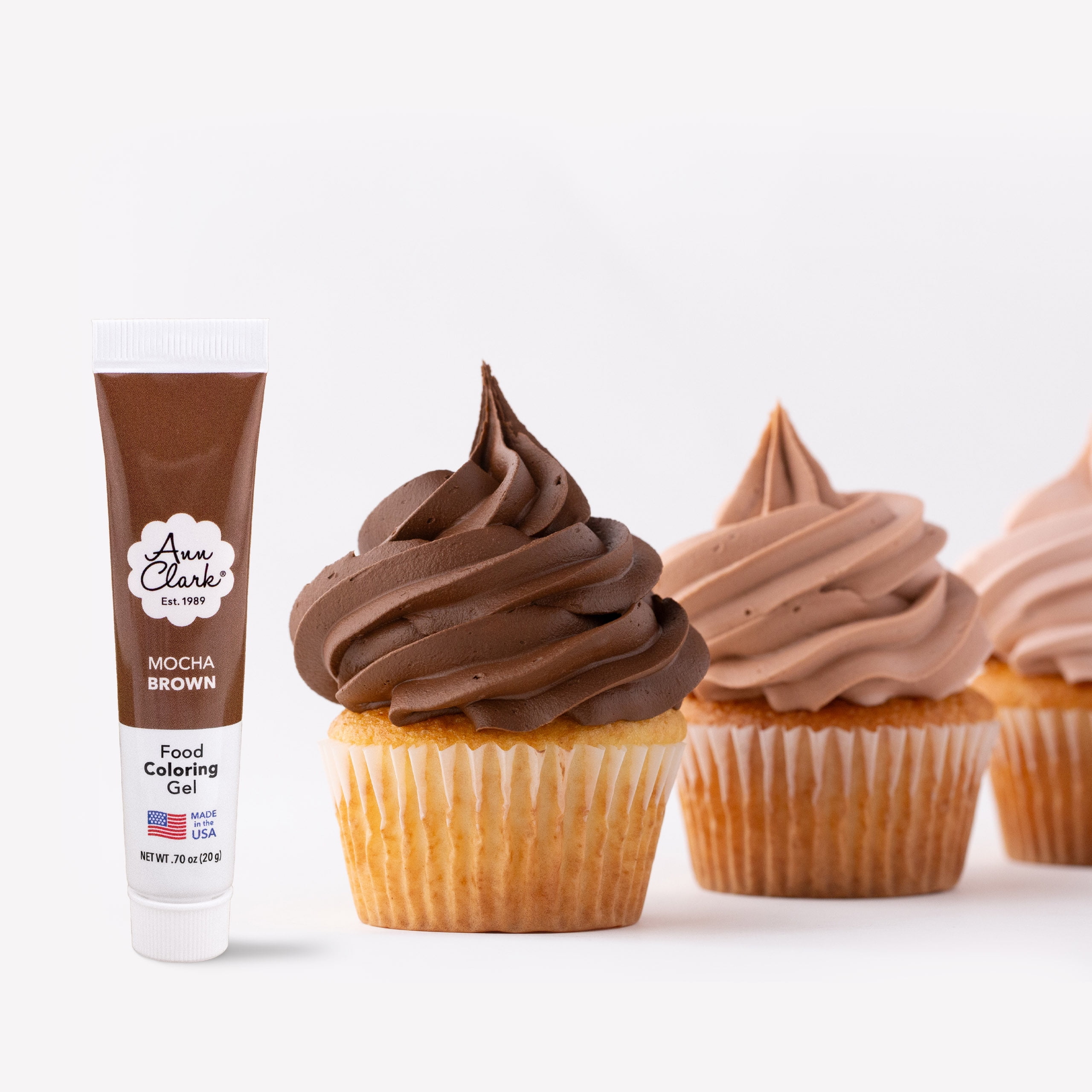 Ann Clark Food Coloring Gel, Mocha Brown, .70 oz, Bright & Vibrant ...
