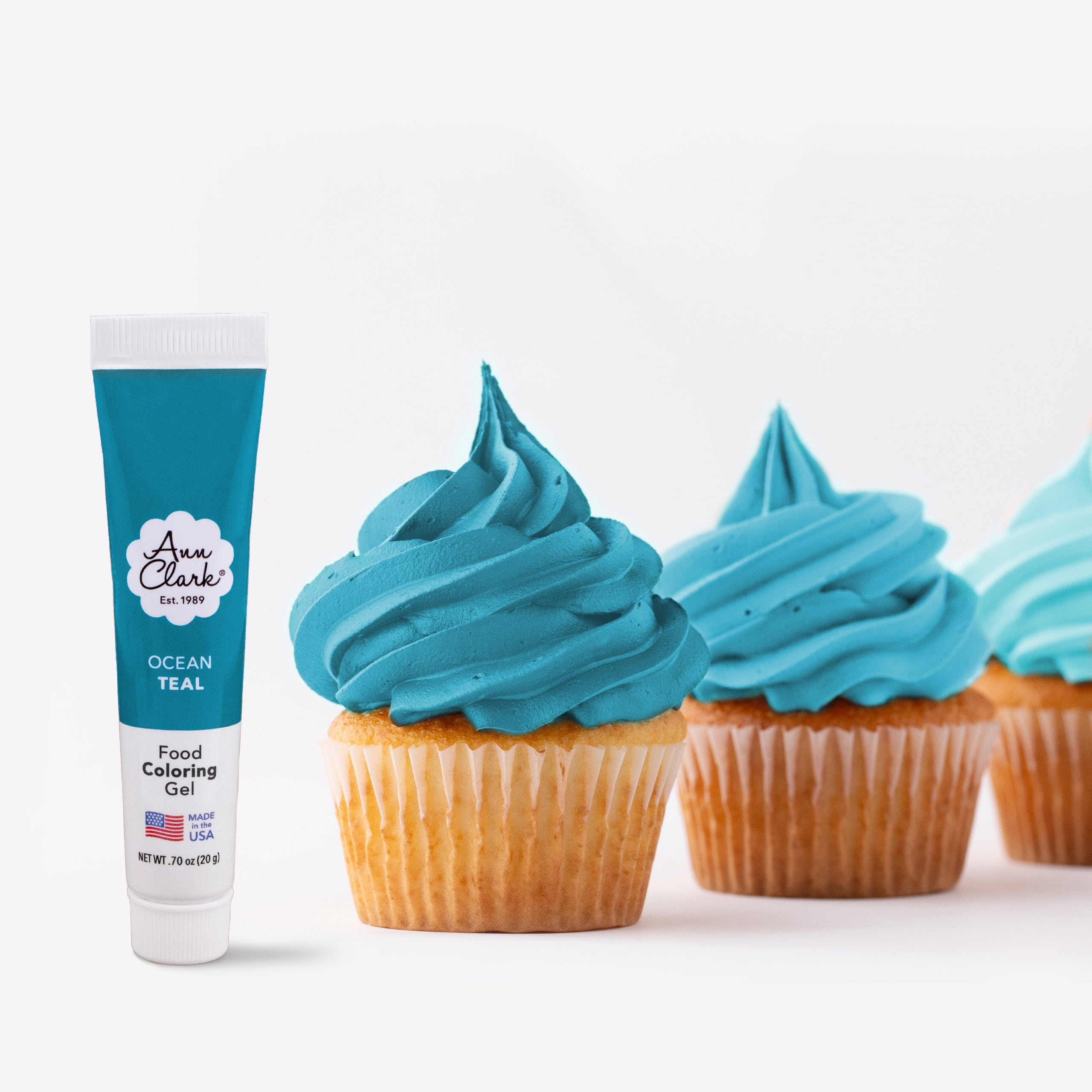 Ann Clark Ocean Teal Cake Baking Food Coloring Gel, .70 oz. Vegan ...