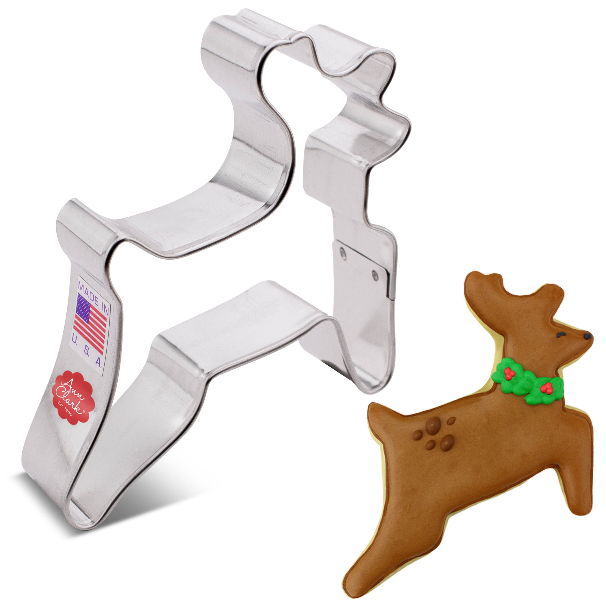 Ann Clark Reindeer Cookie Cutter 3.5", Made in USA - Walmart.com