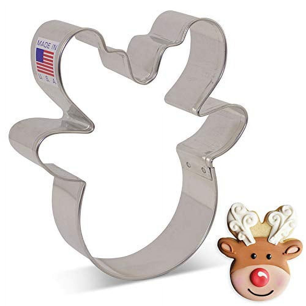 Ann Clark Reindeer Head Cookie Cutter 4", Made in USA - Walmart.com