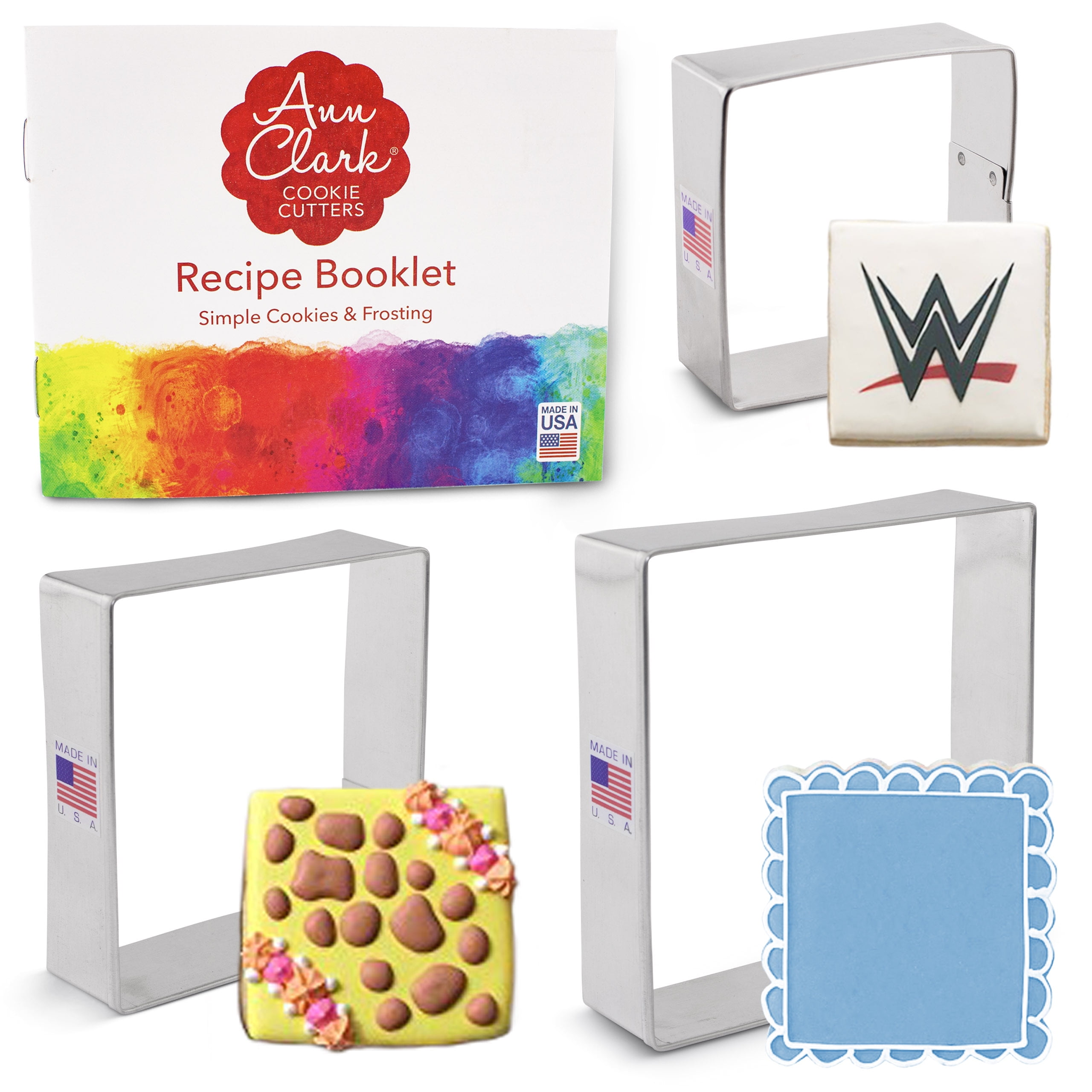Ann Clark Square Cookie Cutter Set, 3-Piece, Made in USA - Walmart.com