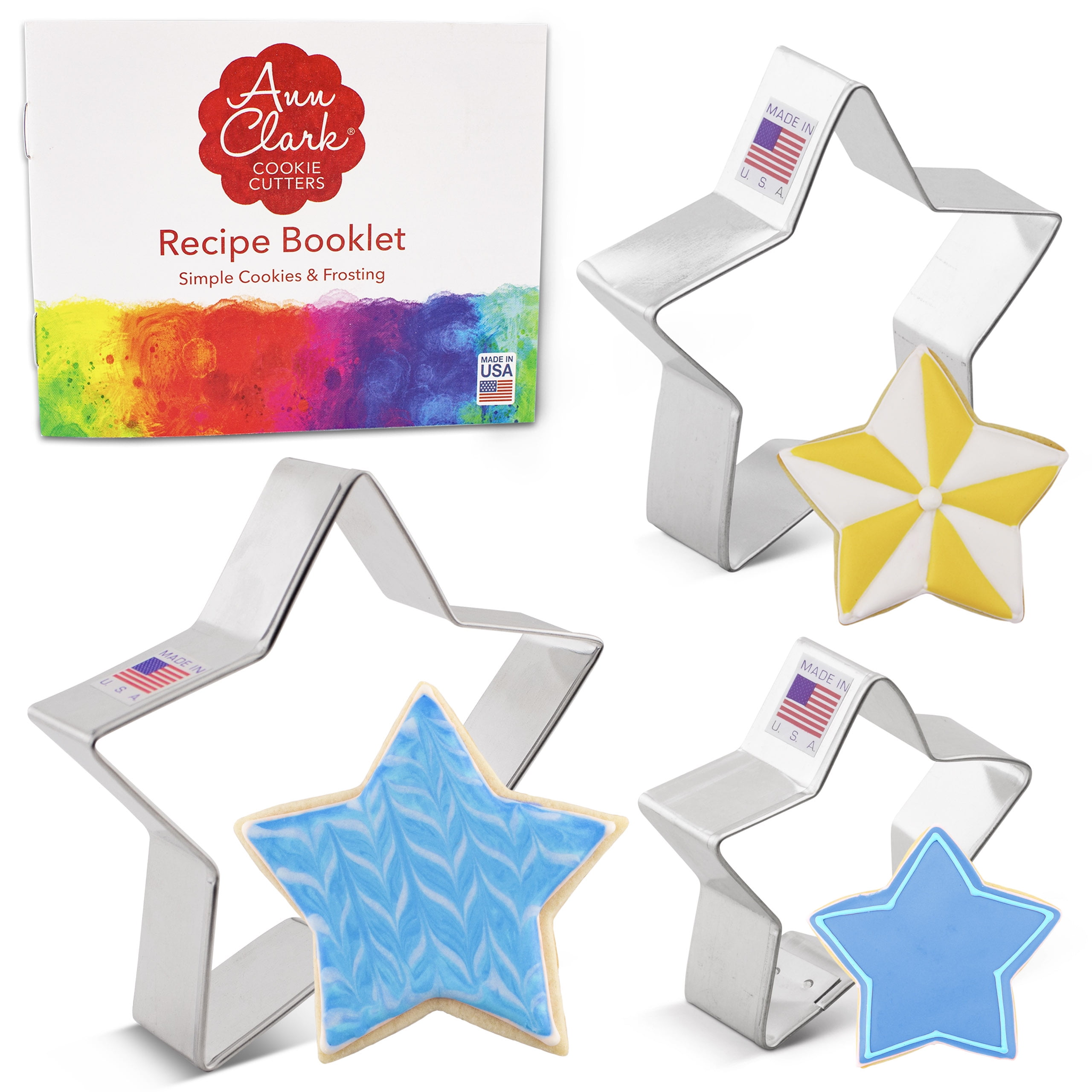 Ann Clark Star Cookie Cutter Set, 3-Piece, Made in USA - Walmart.com