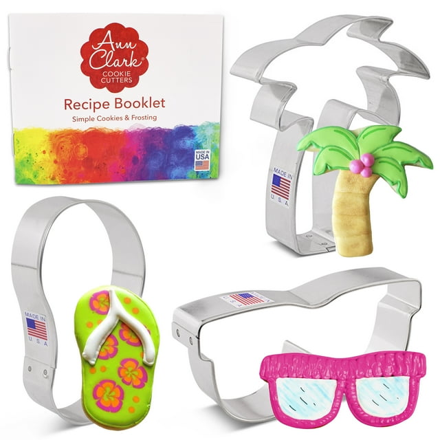 Ann Clark Summer Beach Cookie Cutter Set, 3-Piece, Made in USA ...
