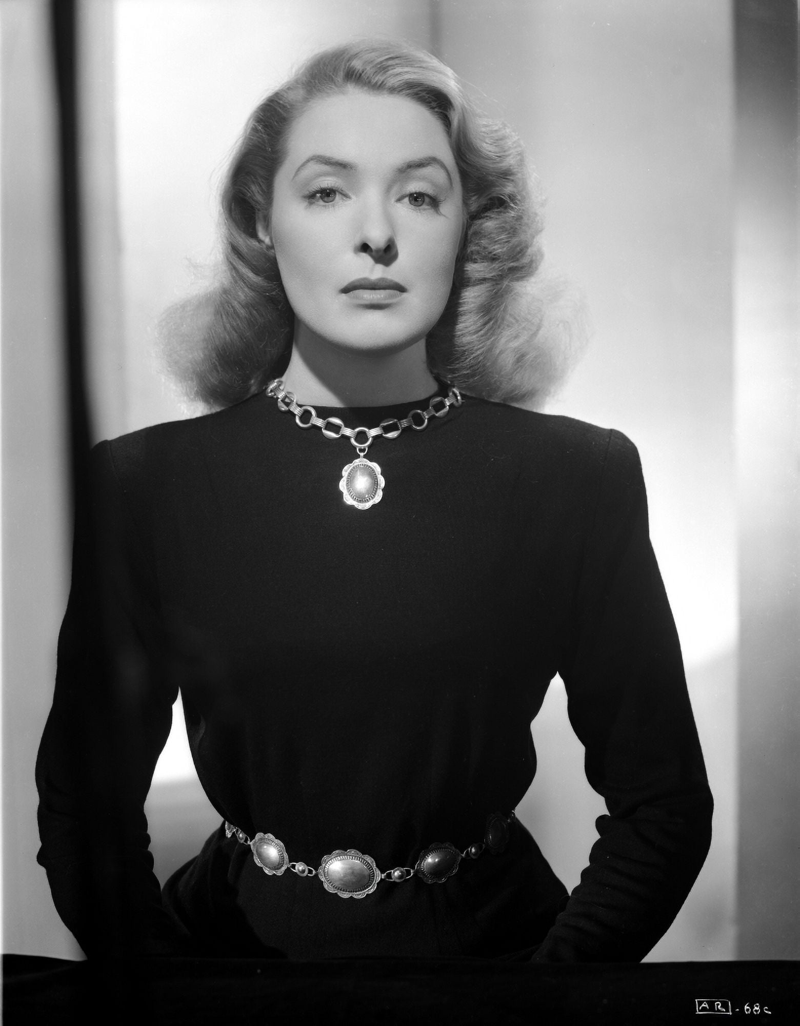 Ann Richards wearing a Black Dress and a Necklace in Classic Photo ...