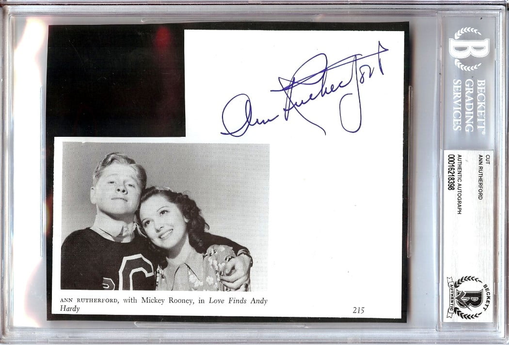 Ann Rutherford Autograph Cut Signature Love Finds Andy Hardy BAS ...