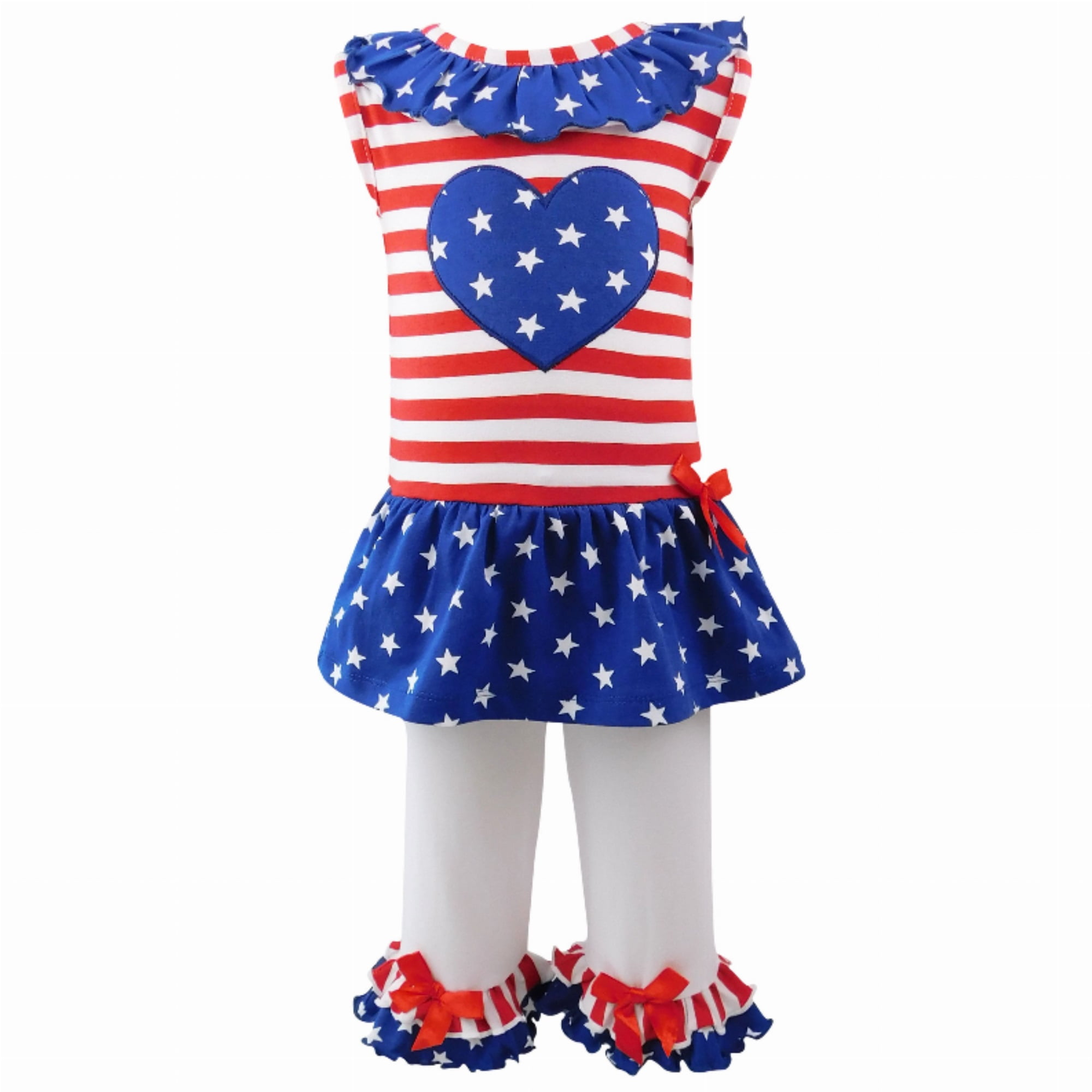 AnnLoren Big Little Girls' 4th of July Star Heart Tunic Leggings ... AnnLoren Big Little Girls' 4th of July Star Heart Tunic Leggings ...