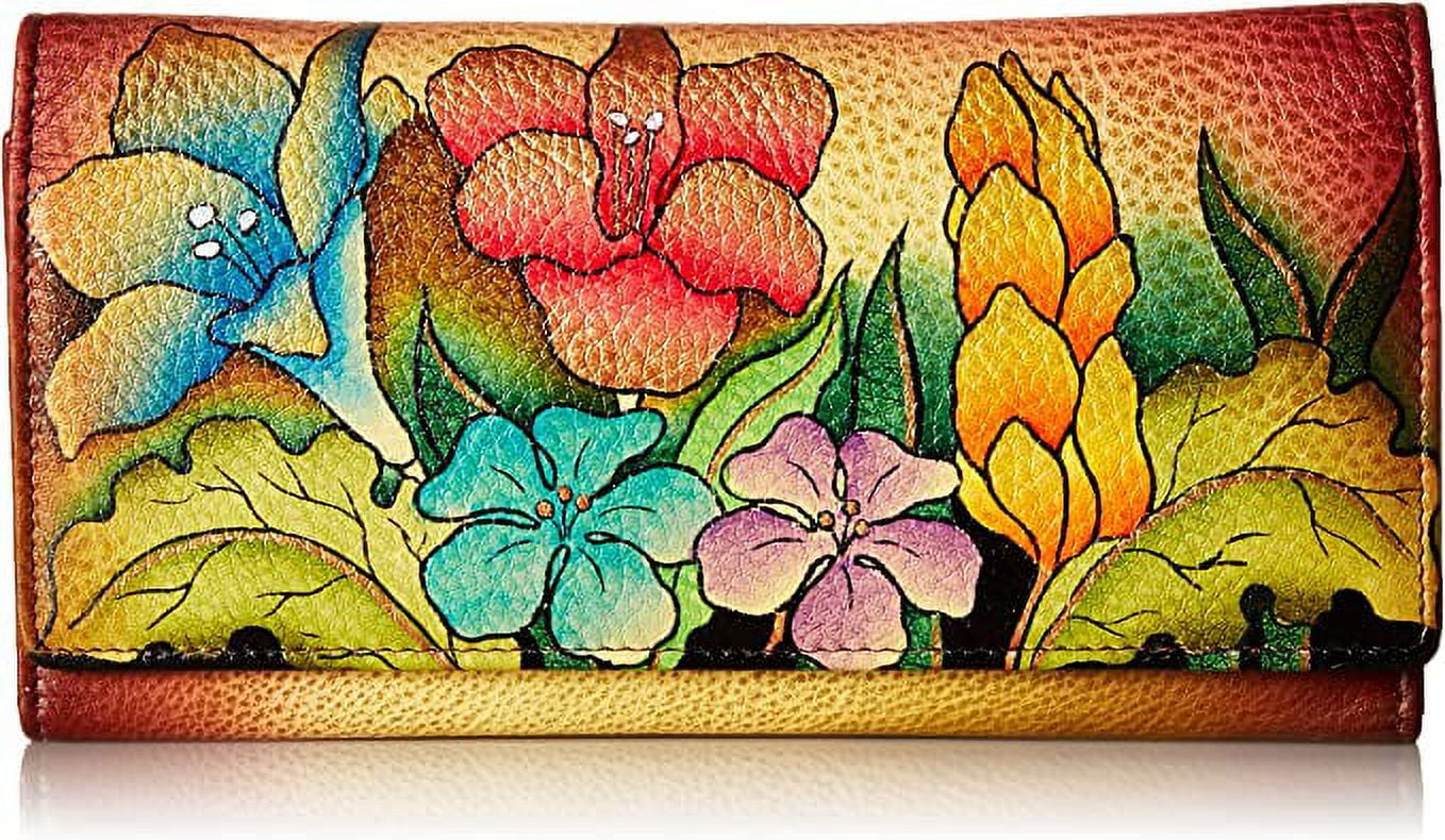 Anna by Anuschka Women's Hand Painted Genuine Leather Multi Pocket ...