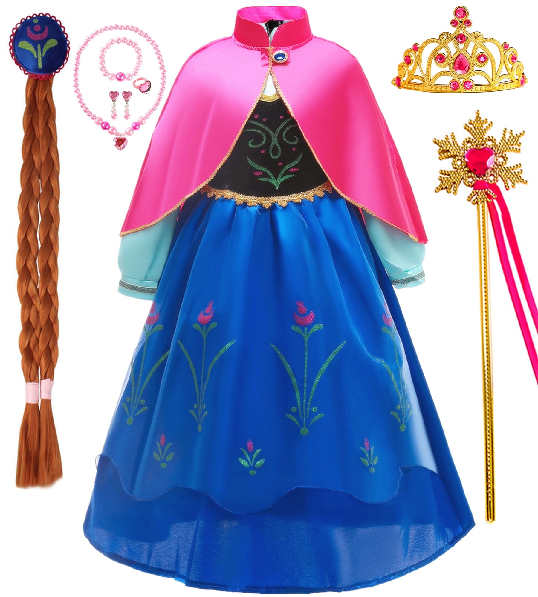 Anna Costume Toddle Princess Dresses up Girls Outfit Birthday Party 3 ...