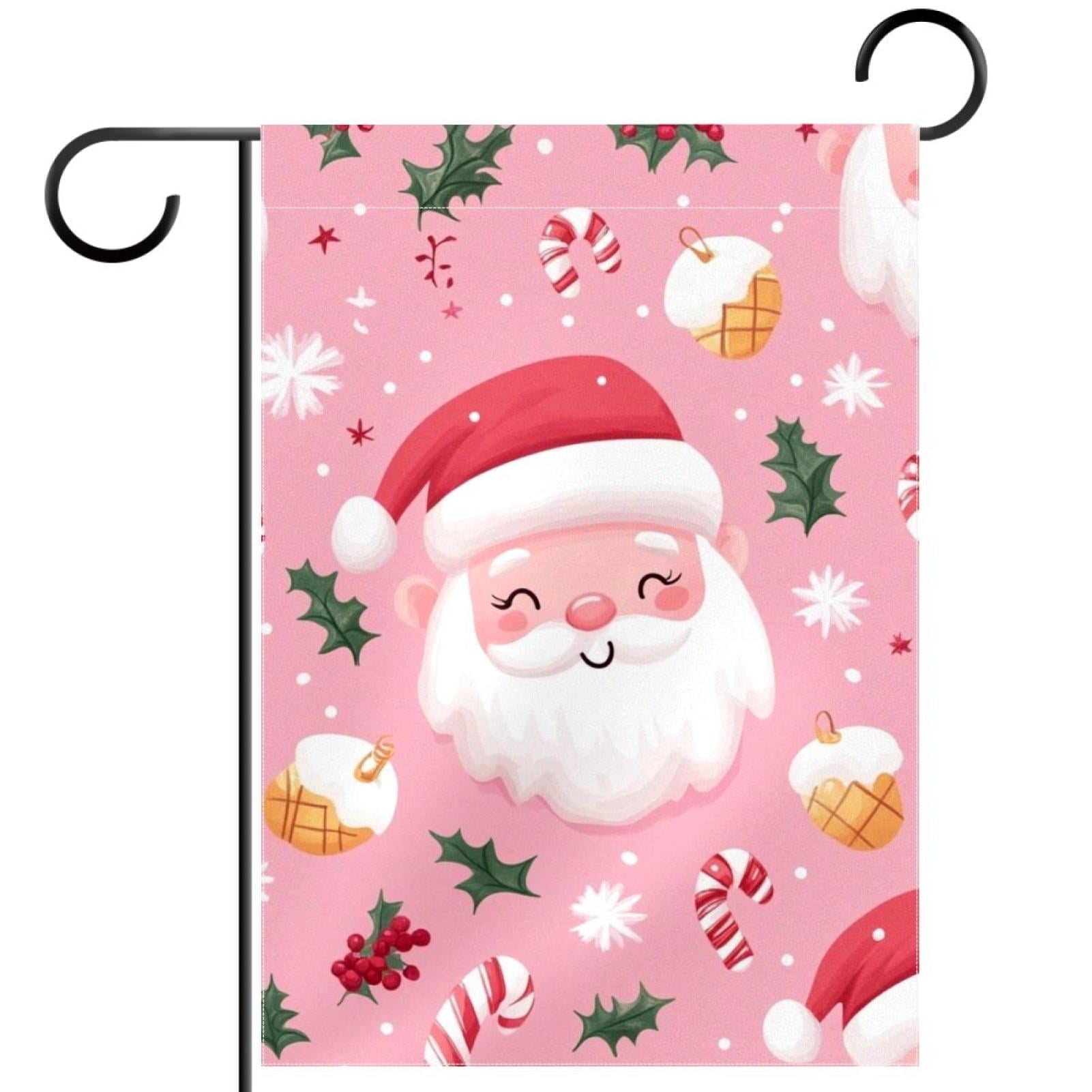 Anna Cowper Candy Santa Garden Flag, 28" x 40" Waterproof Yard Flags ...