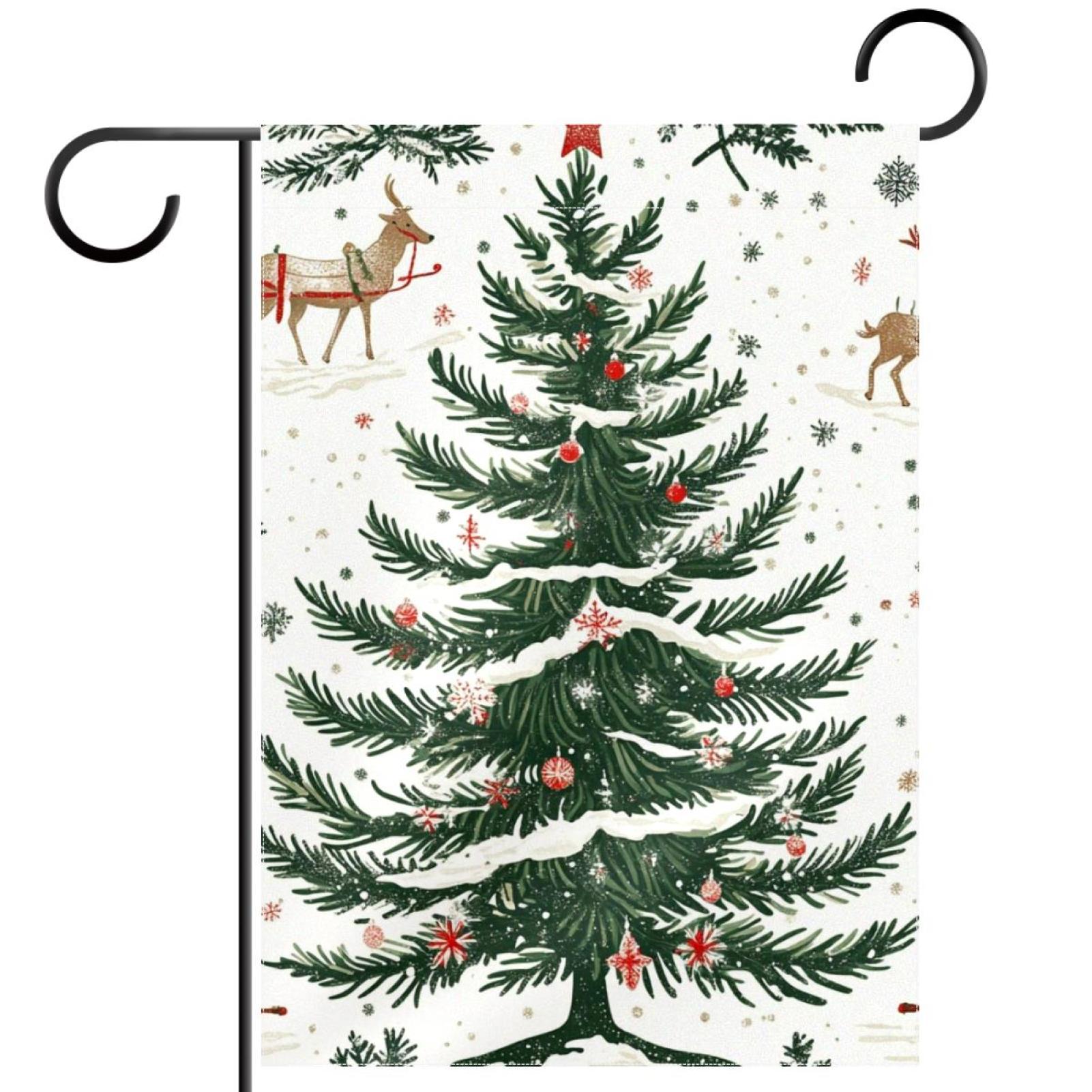 Anna Cowper Christmas Tree Garden Flag, 28" x 40" Waterproof Yard Flags Banner for Outdoor ...