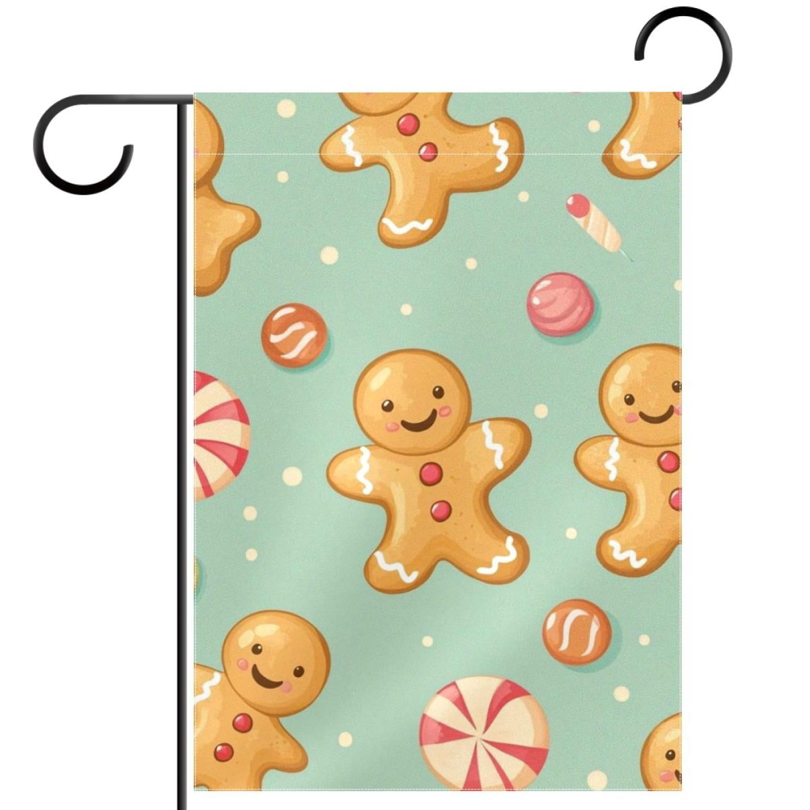 Anna Cowper Gingerbread Man Garden Flag, 12" x 18" Waterproof Yard ...