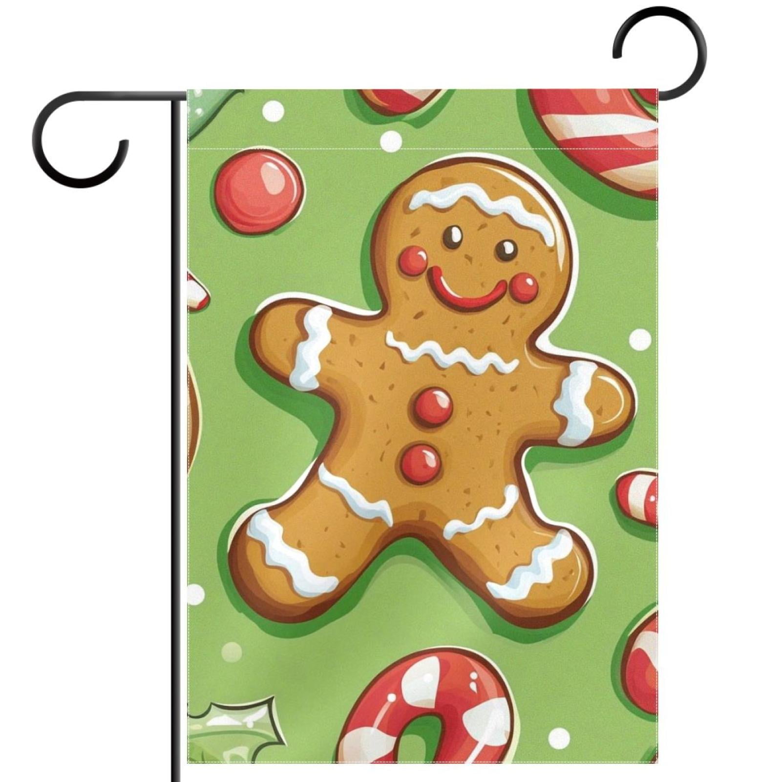 Anna Cowper Gingerbread Man Garden Flag, 28" x 40" Waterproof Yard ...