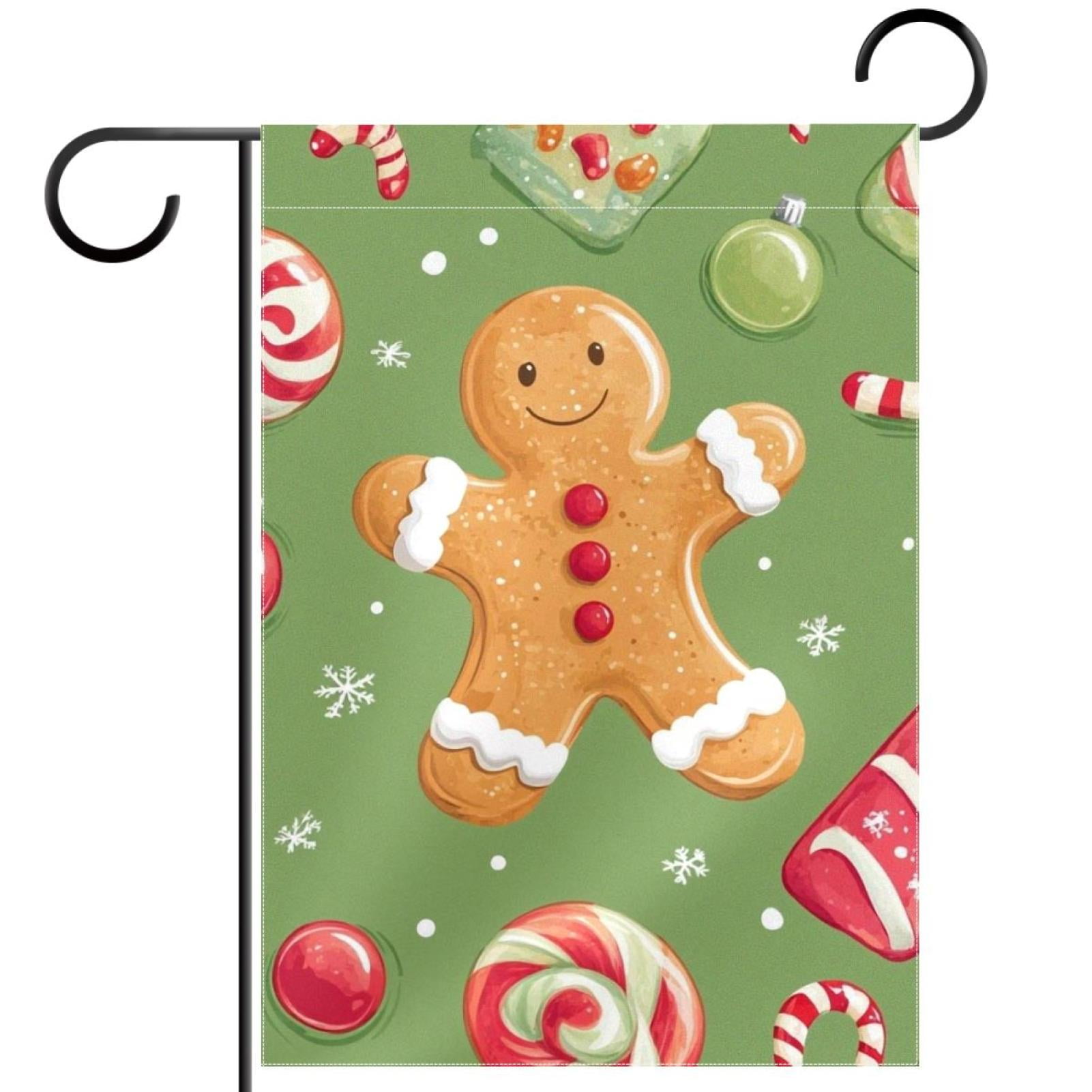 Anna Cowper Gingerbread Man Garden Flag, 28" x 40" Waterproof Yard ...