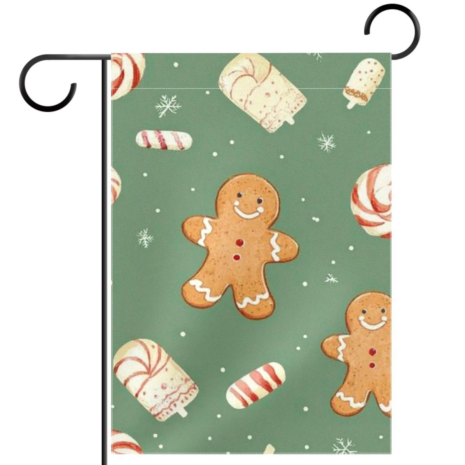 Anna Cowper Gingerbread Man Garden Flag, 28" x 40" Waterproof Yard Flags Banner for Outdoor ...