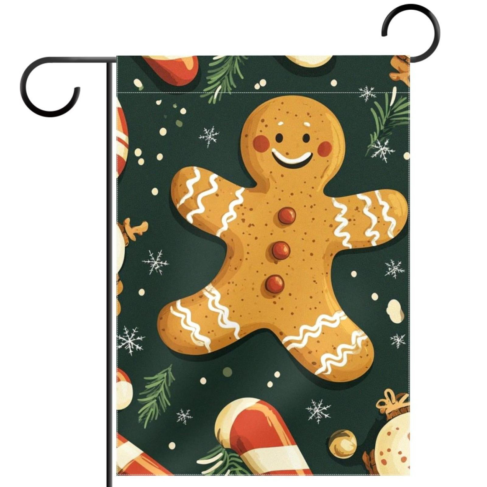 Anna Cowper Gingerbread Man Garden Flag, 28" x 40" Waterproof Yard ...