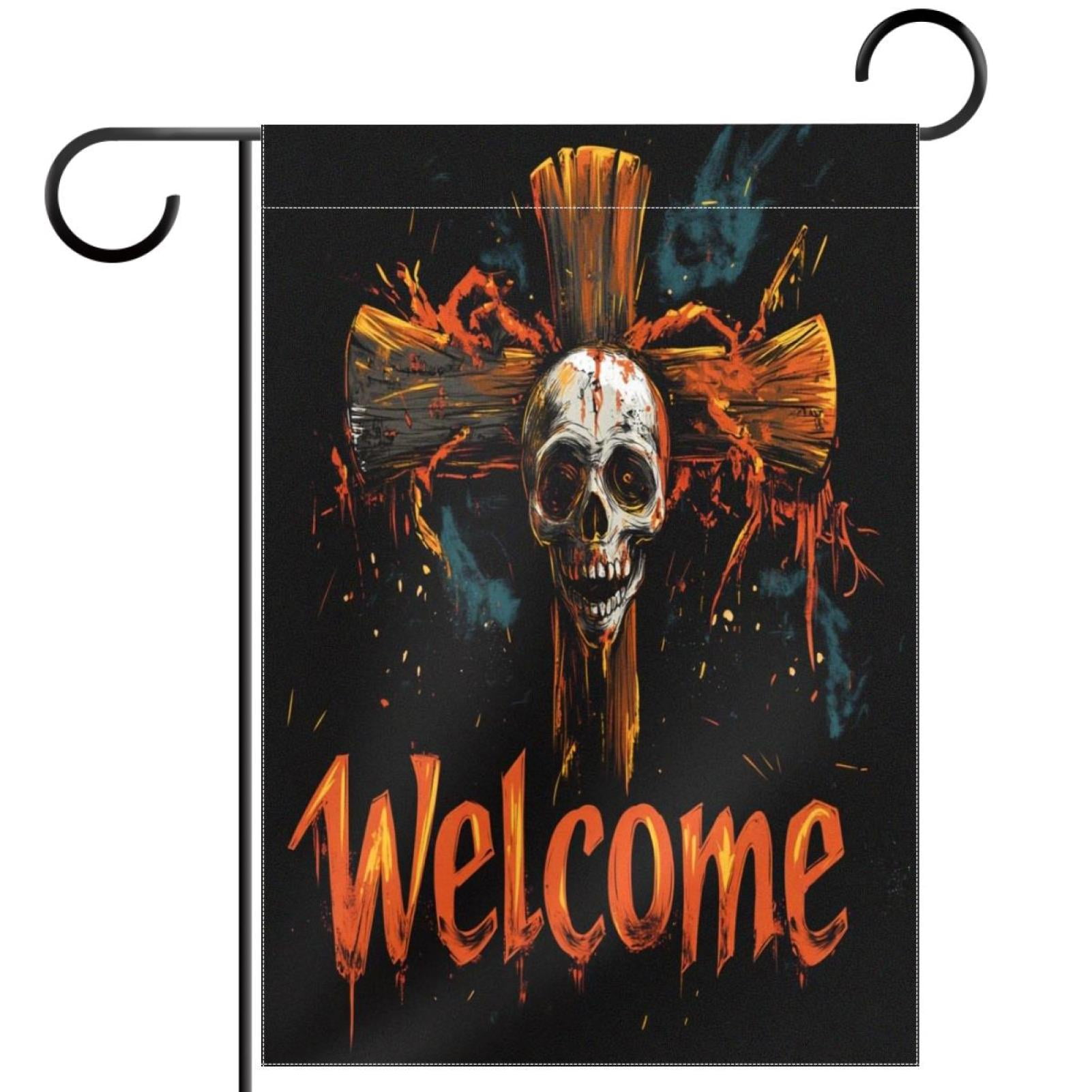 Anna Cowper Halloween Garden Flag, 12" x 18" Waterproof Double Sided Yard Flags, Hanging Display ...