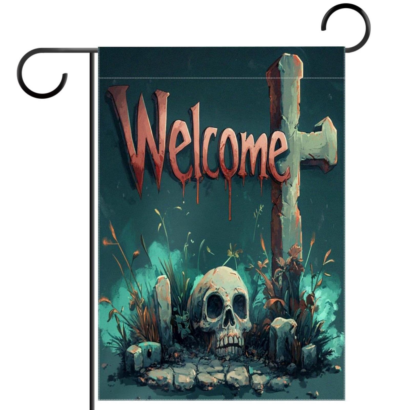 Anna Cowper Halloween Garden Flag, 28" x 40" Waterproof Double Sided Yard Flags, Hanging Display ...