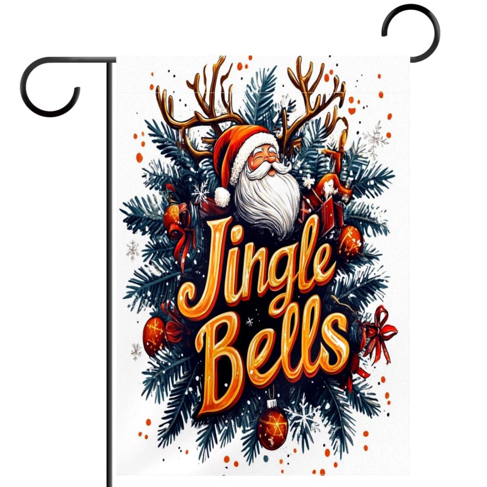 Anna Cowper Jingle Bells Garden Flag, 12" x 18" Waterproof Yard Flags Banner for Outdoor ...
