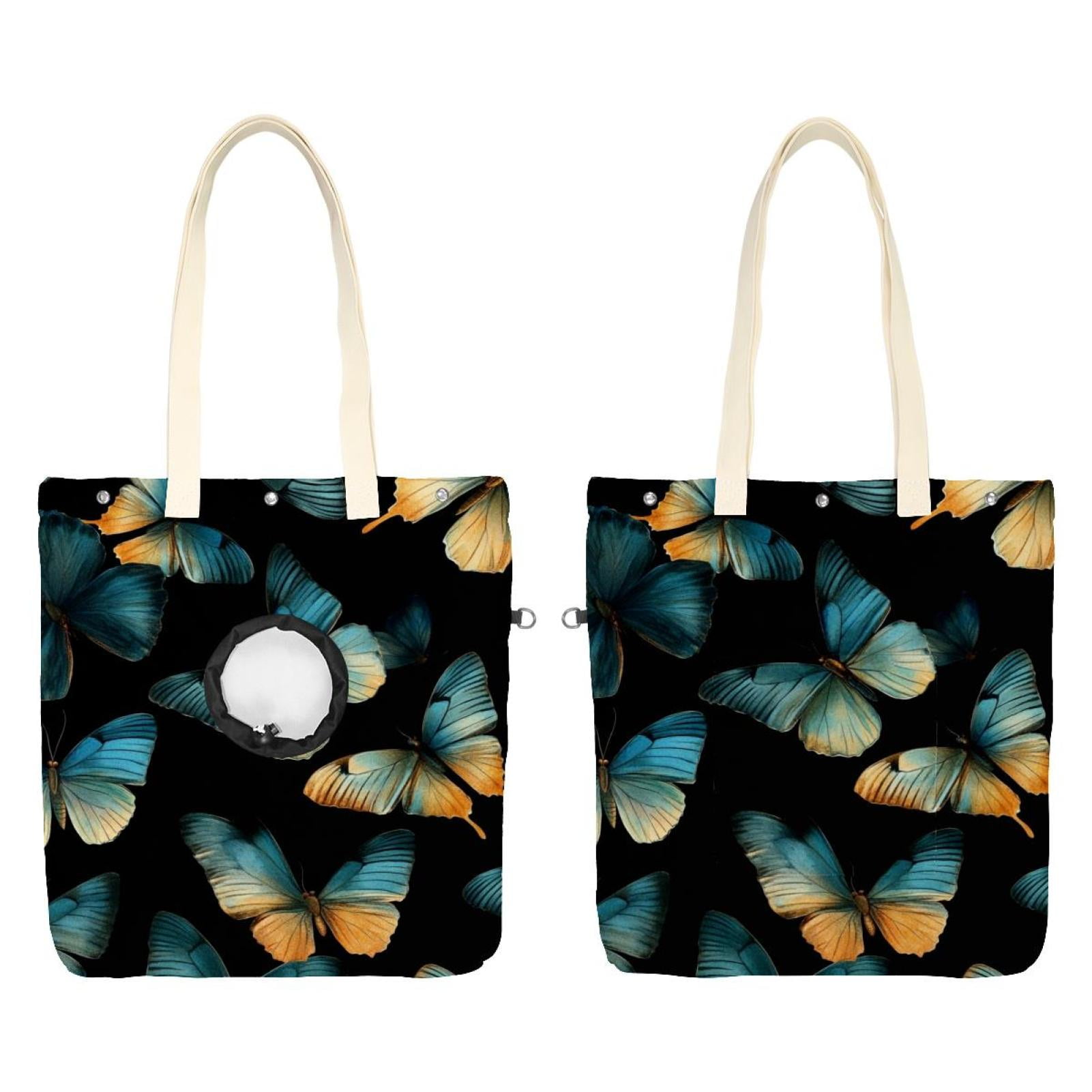 Anna Cowper Pet Travel Carrier, Psychedelic Butterfly Soft Canvas Fabric Pet Bag with Pocket ...