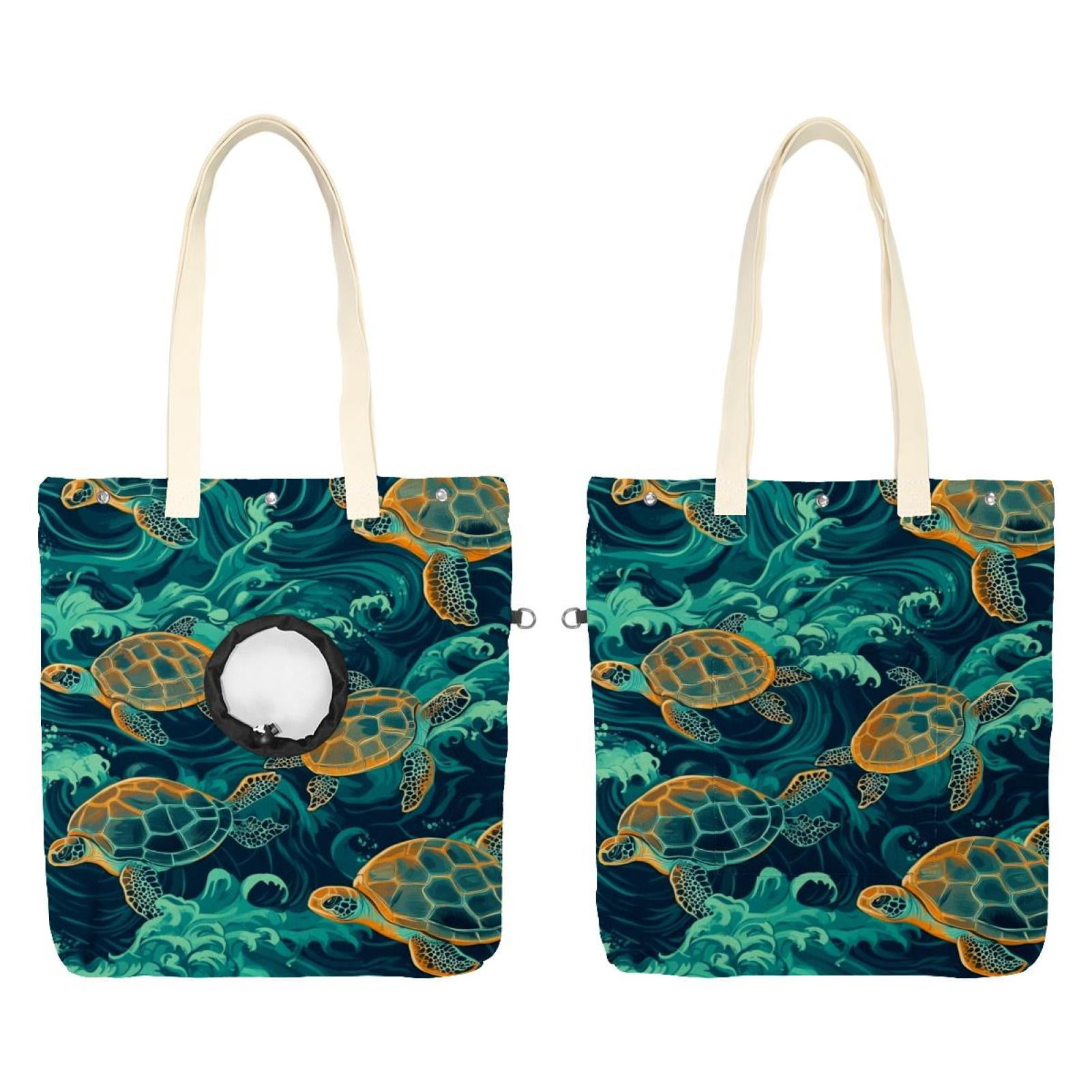 Anna Cowper Pet Travel Carrier, Turtles Seamless Prints Soft Canvas Fabric Pet Bag with Pocket ...