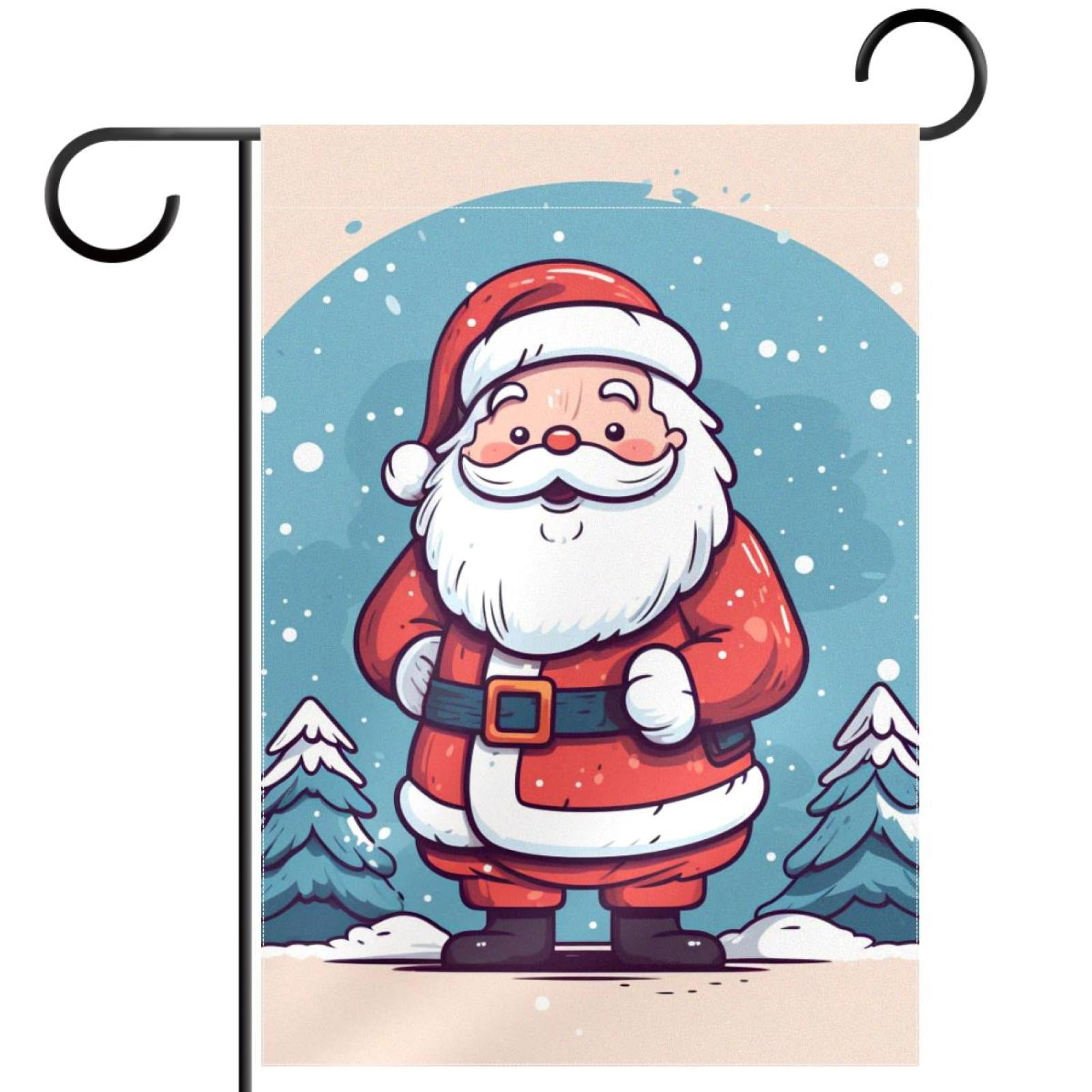 Anna Cowper Santa Claus Garden Flag, 12" x 18" Waterproof Yard Flags ...
