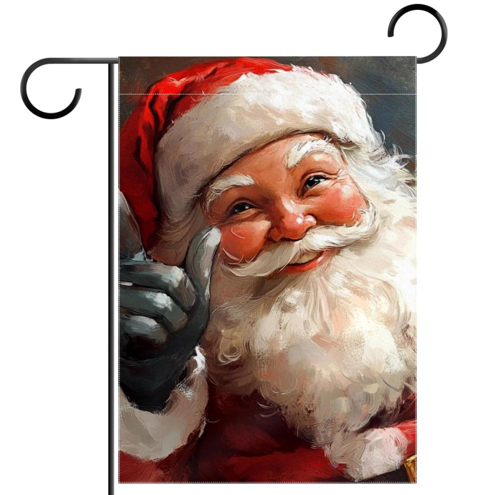 Anna Cowper Santa Claus Garden Flag, 12" x 18" Waterproof Yard Flags ...