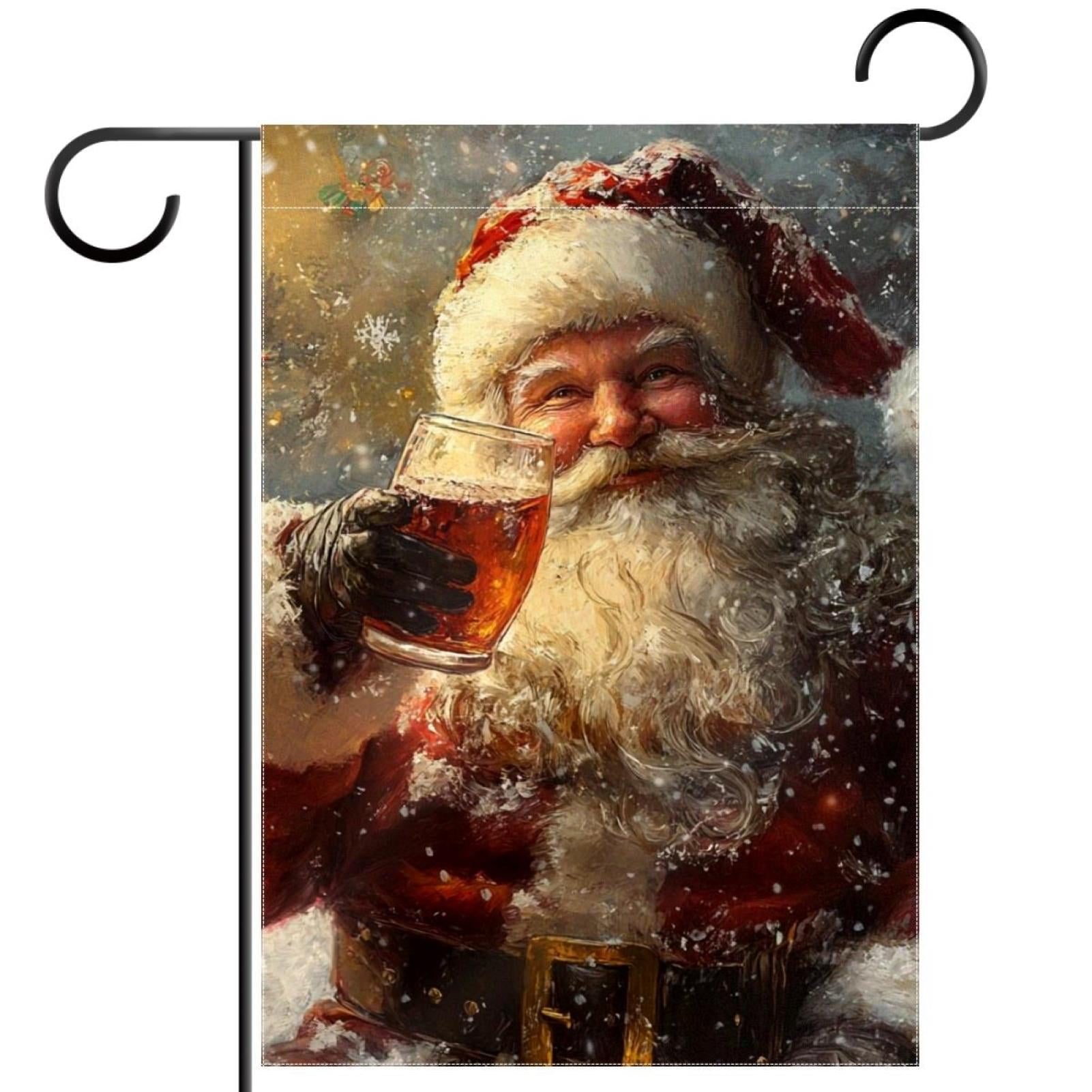 Anna Cowper Santa Claus Garden Flag, 12" x 18" Waterproof Yard Flags ...