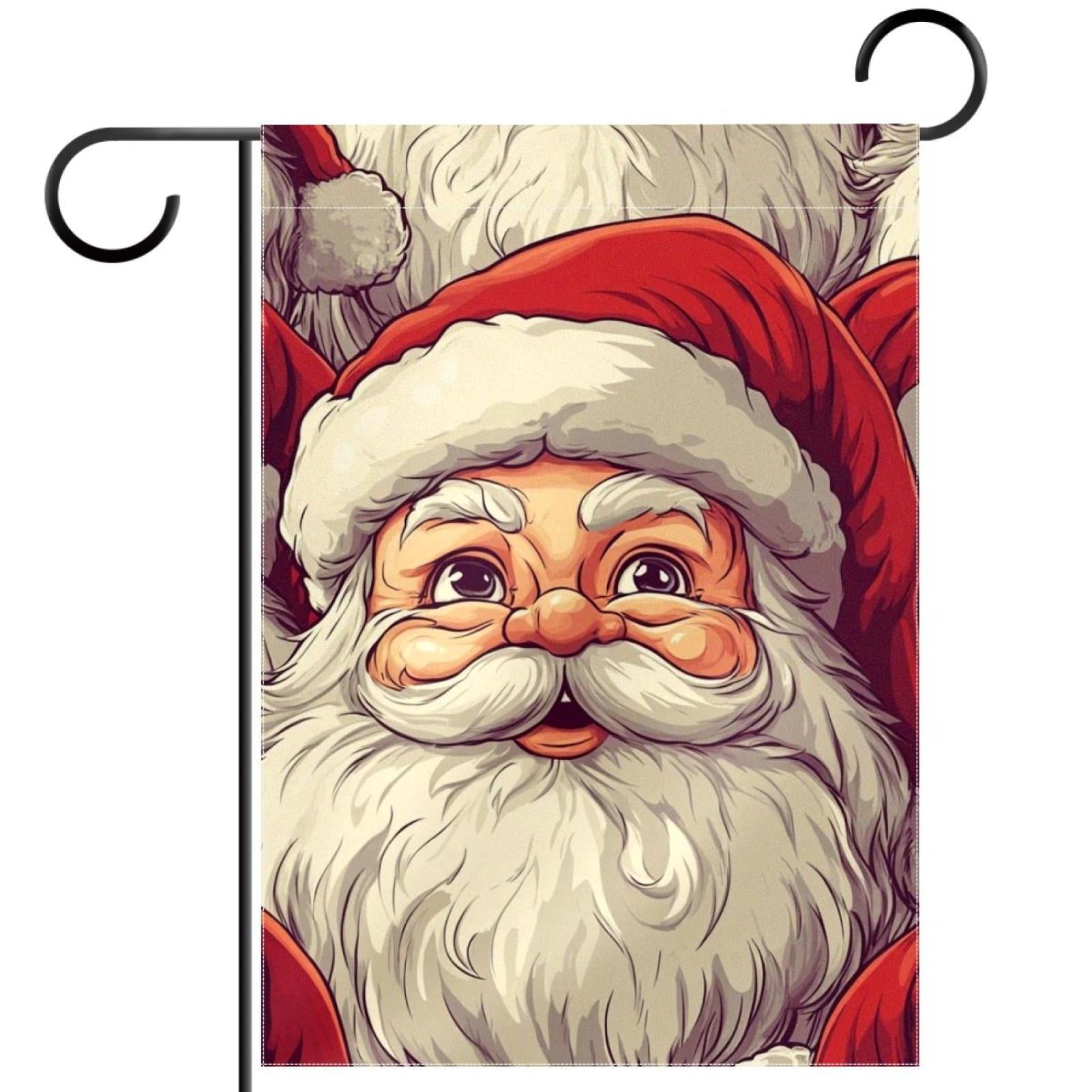 Anna Cowper Santa Claus Garden Flag, 12" x 18" Waterproof Yard Flags ...